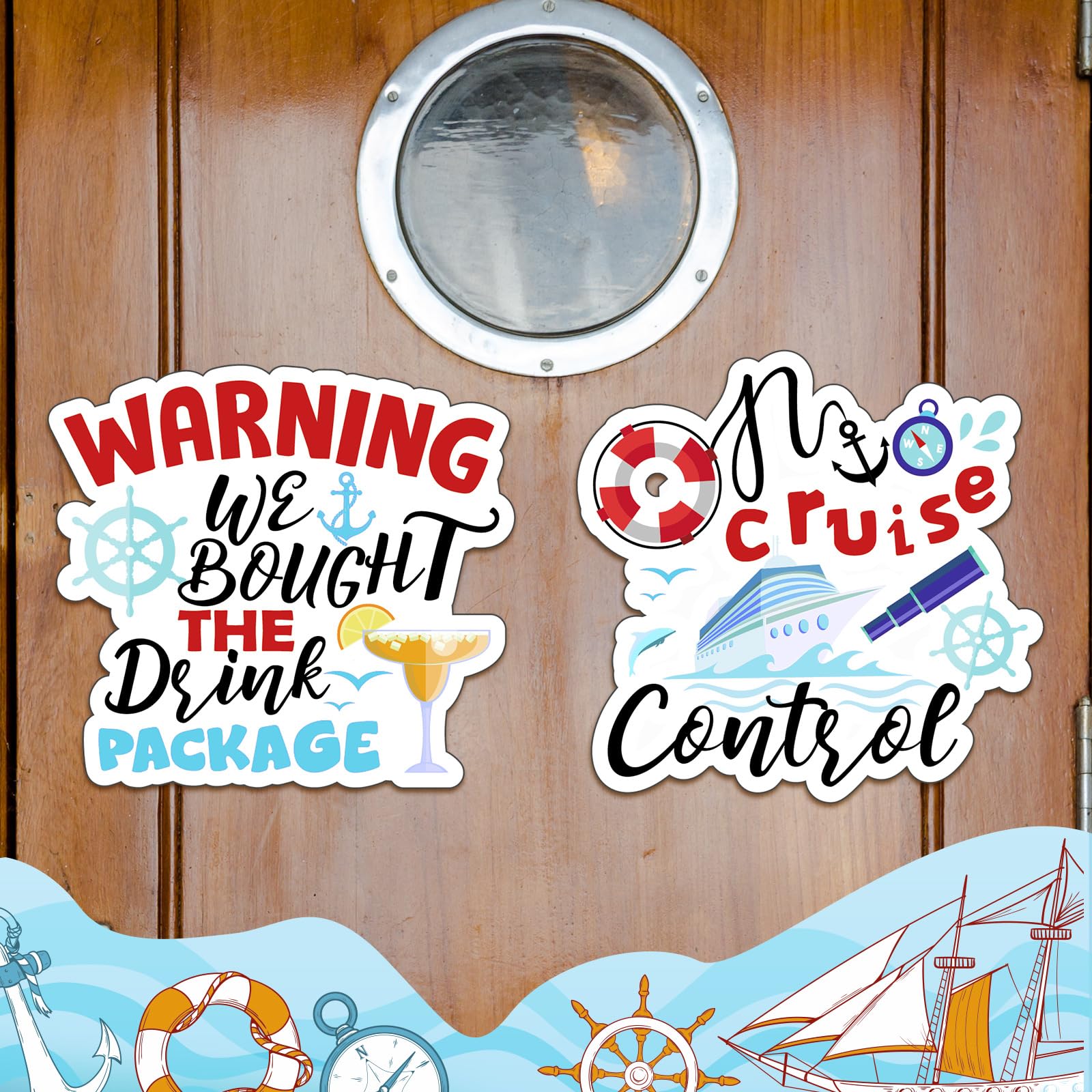 Snapklik.com : Geiserailie 5 Pcs Cruise Door Magnets Funny Cruise Ship ...