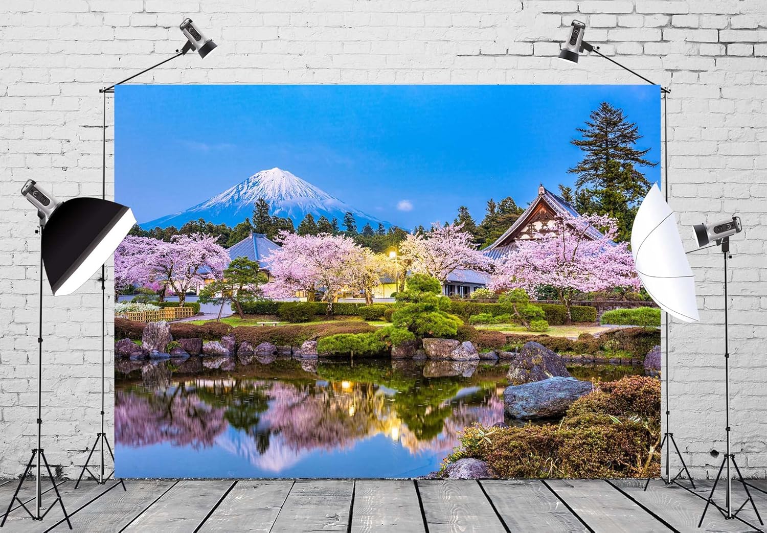 Amazon.com : CORFOTO Japan Spring Scenery Backdrop Japan Fujinomiya ...