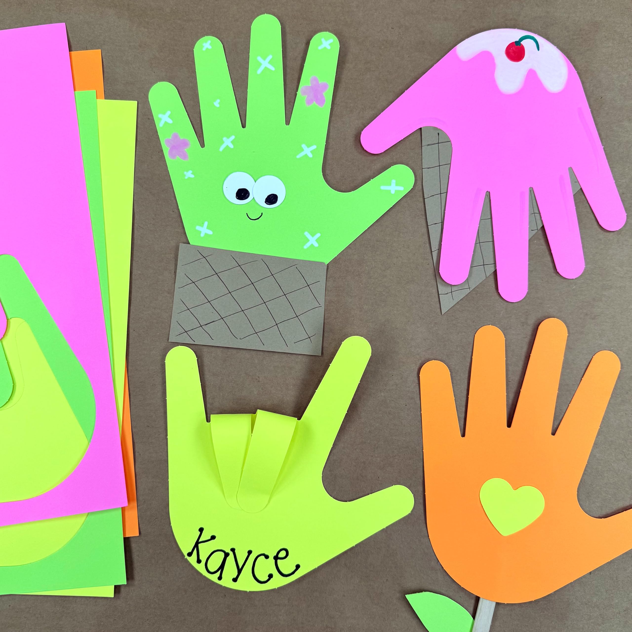 Snapklik.com : 48 Piece Handprint Neon Cutouts