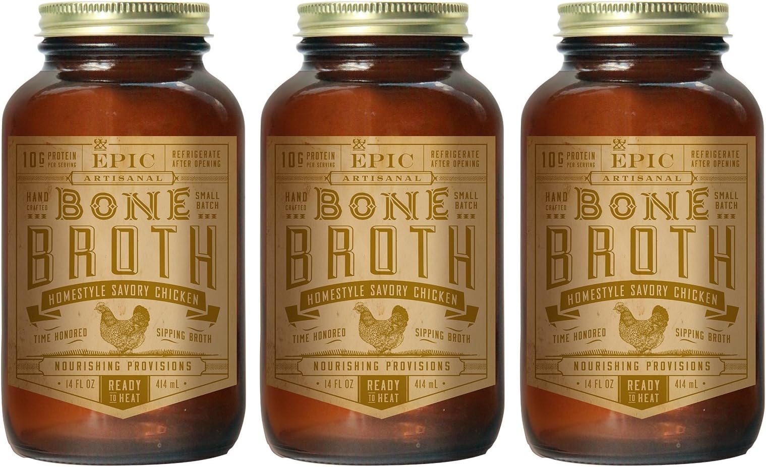 Amazon.com : Epic Artisanal Bone Broth, Homestyle Savory Chicken, 14 oz ...