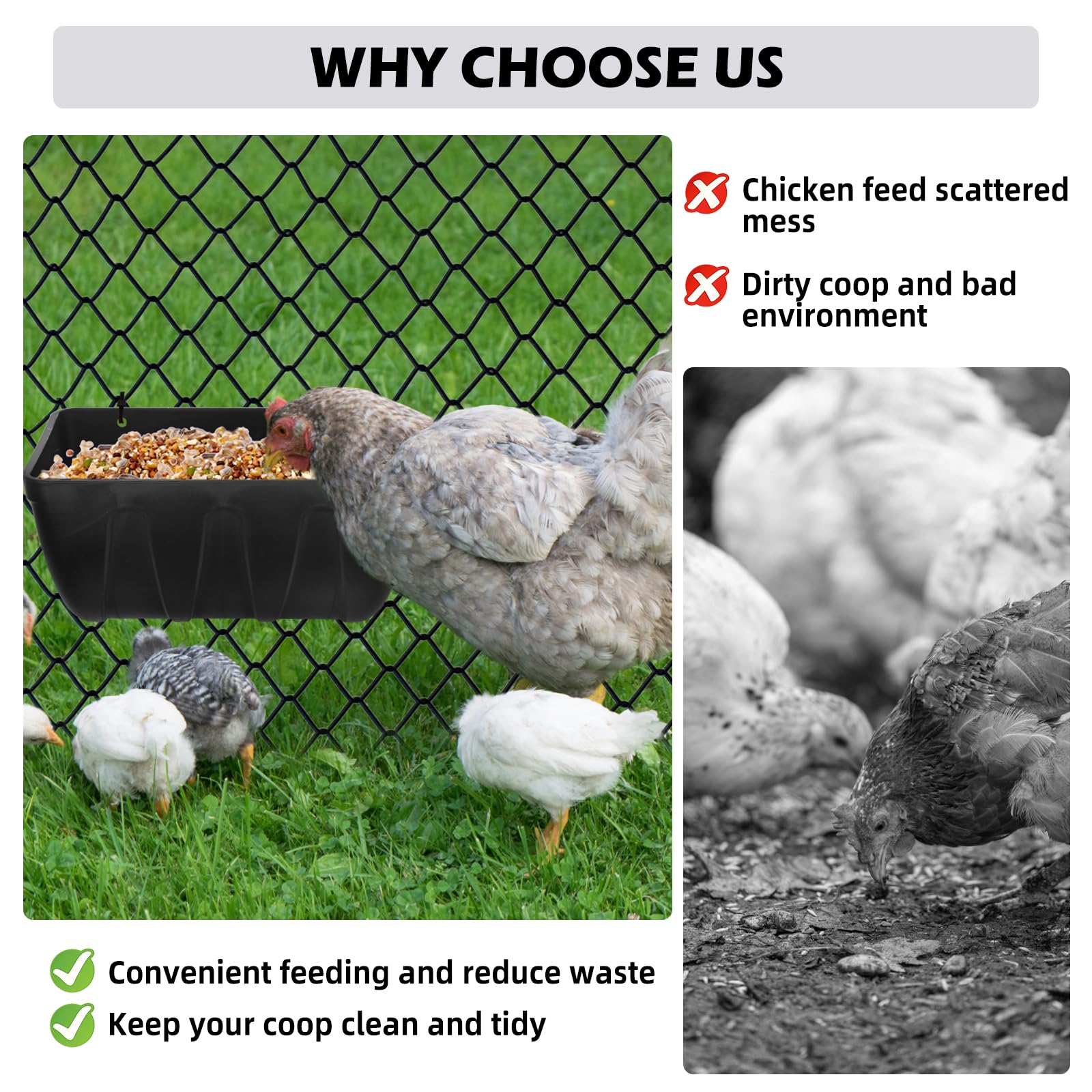 Snapklik.com : 3 Pack Chicken Feeder Waterer, 4.5 Quart Feed Trough ...