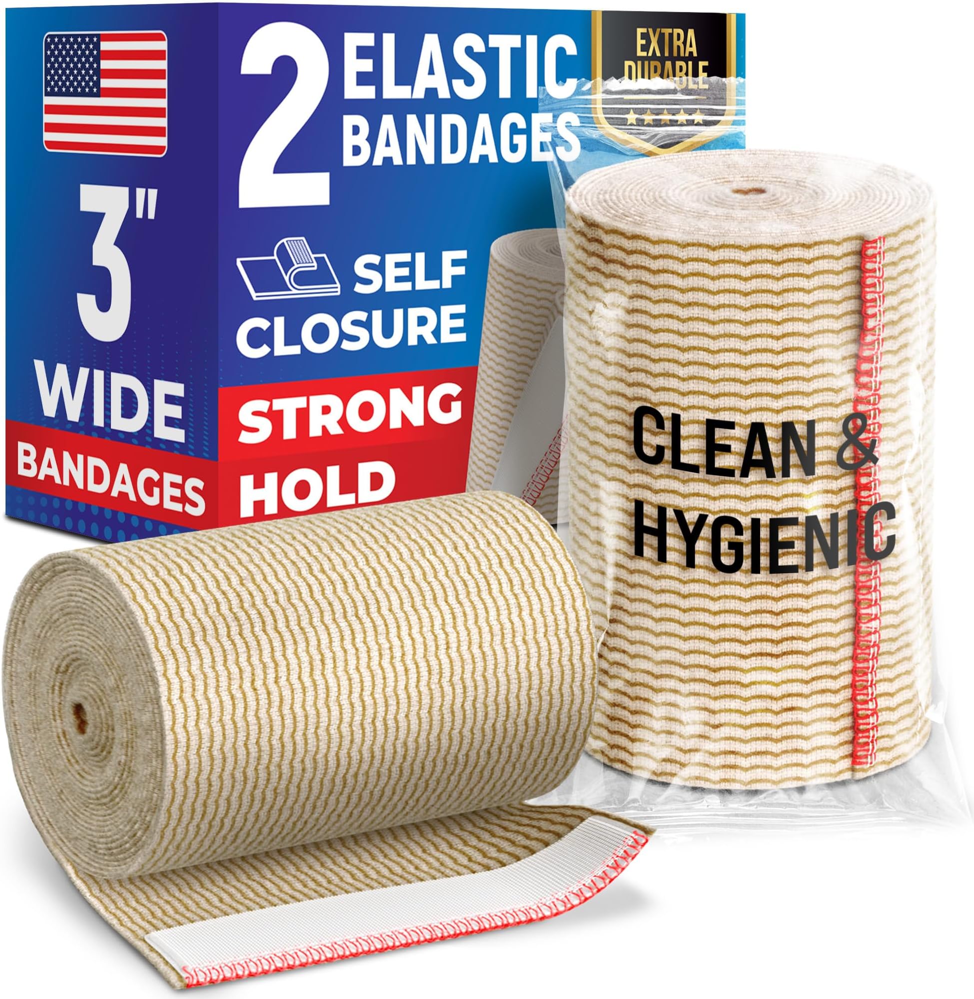 Amazon.com: ACE 3 Inch Self-Adhering Elastic Bandage – Beige, No Clips ...