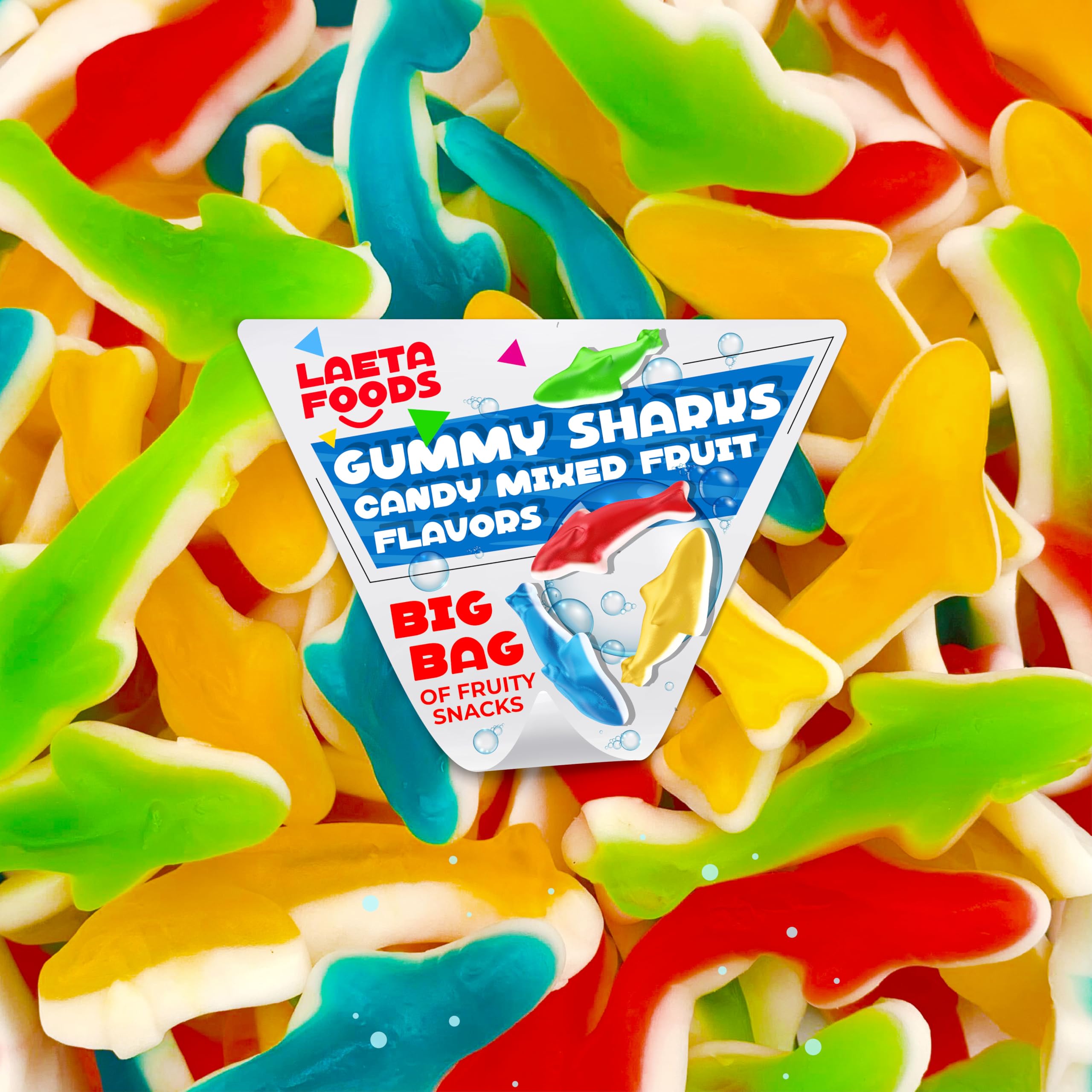 Amazon.com : Gummy Sharks Candy, Assorted Fruit Flavors (2 Pound Bag ...
