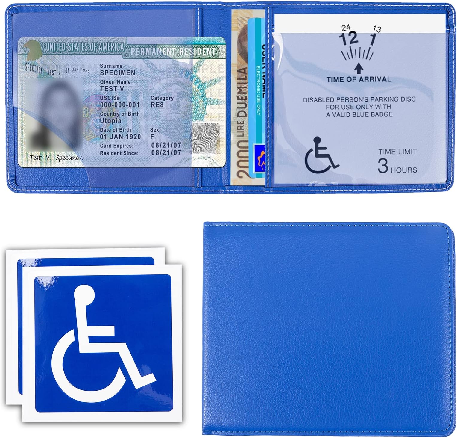Disabled Badge Holder, Disabled Blue Badge and Timer Holder, PU Leather ...
