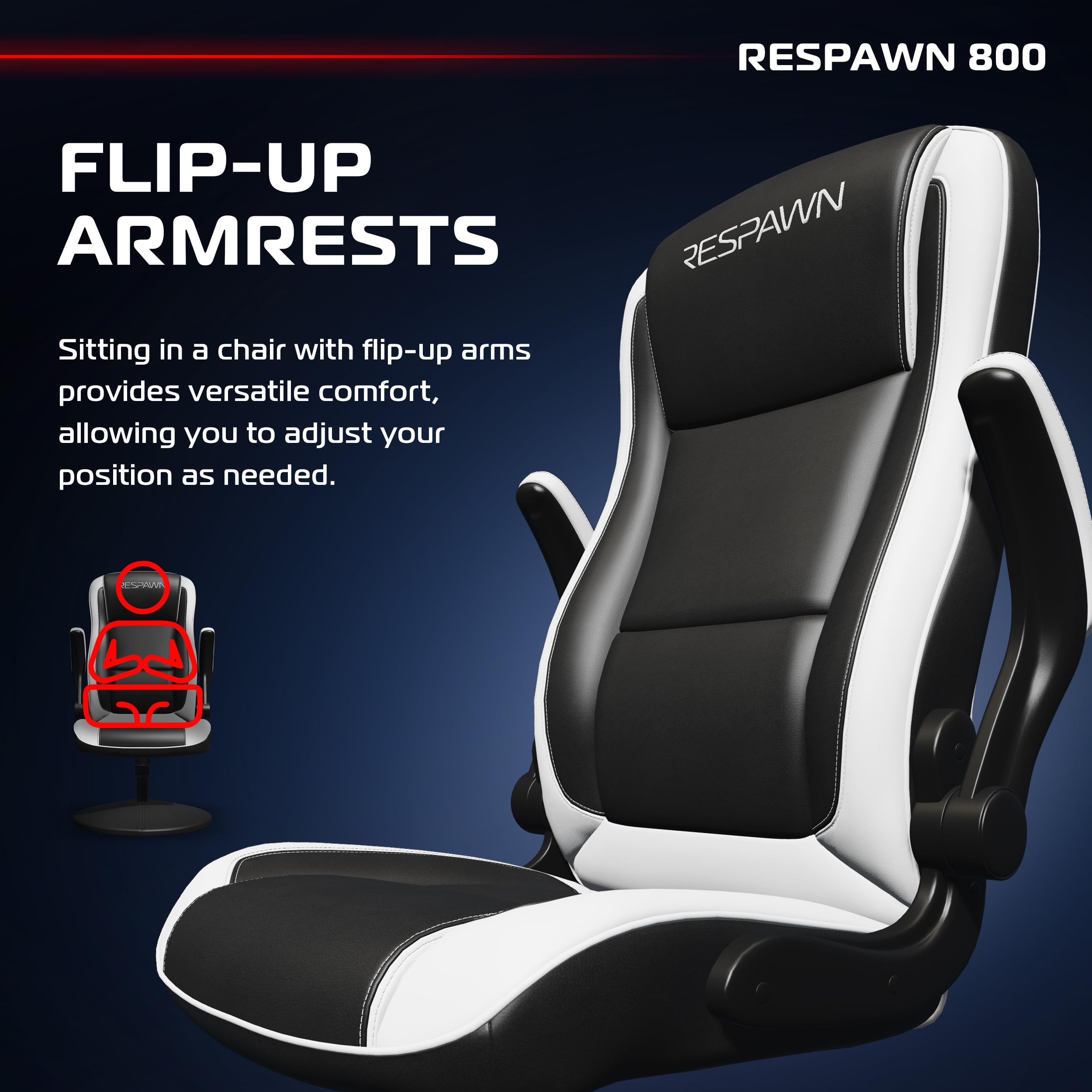 Snapklik.com : Respawn 800 Swivel Rocker Gaming Chair - Ergonomic Floor ...