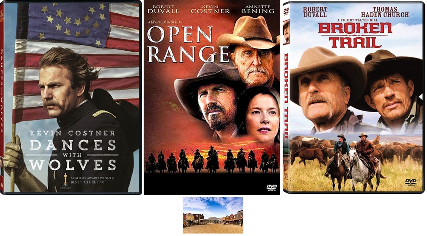 Amazon.com: Western Triple Feature Dances With Wolves, Broken Trail & Open Range 3 DVD Set ...