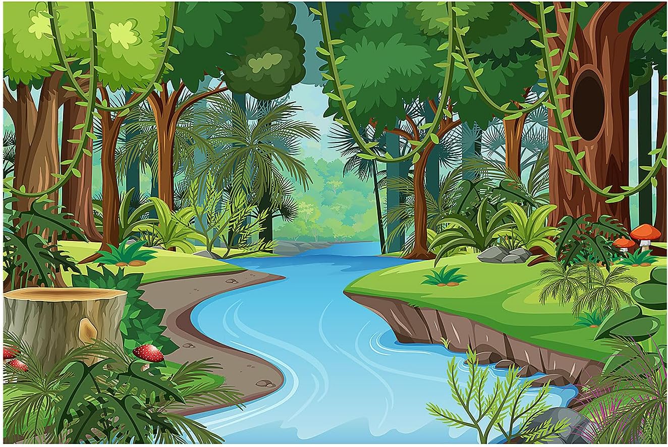 Amazon.com: Fun Express Jungle VBS River Backdrop - 3 Piece, Vacation ...
