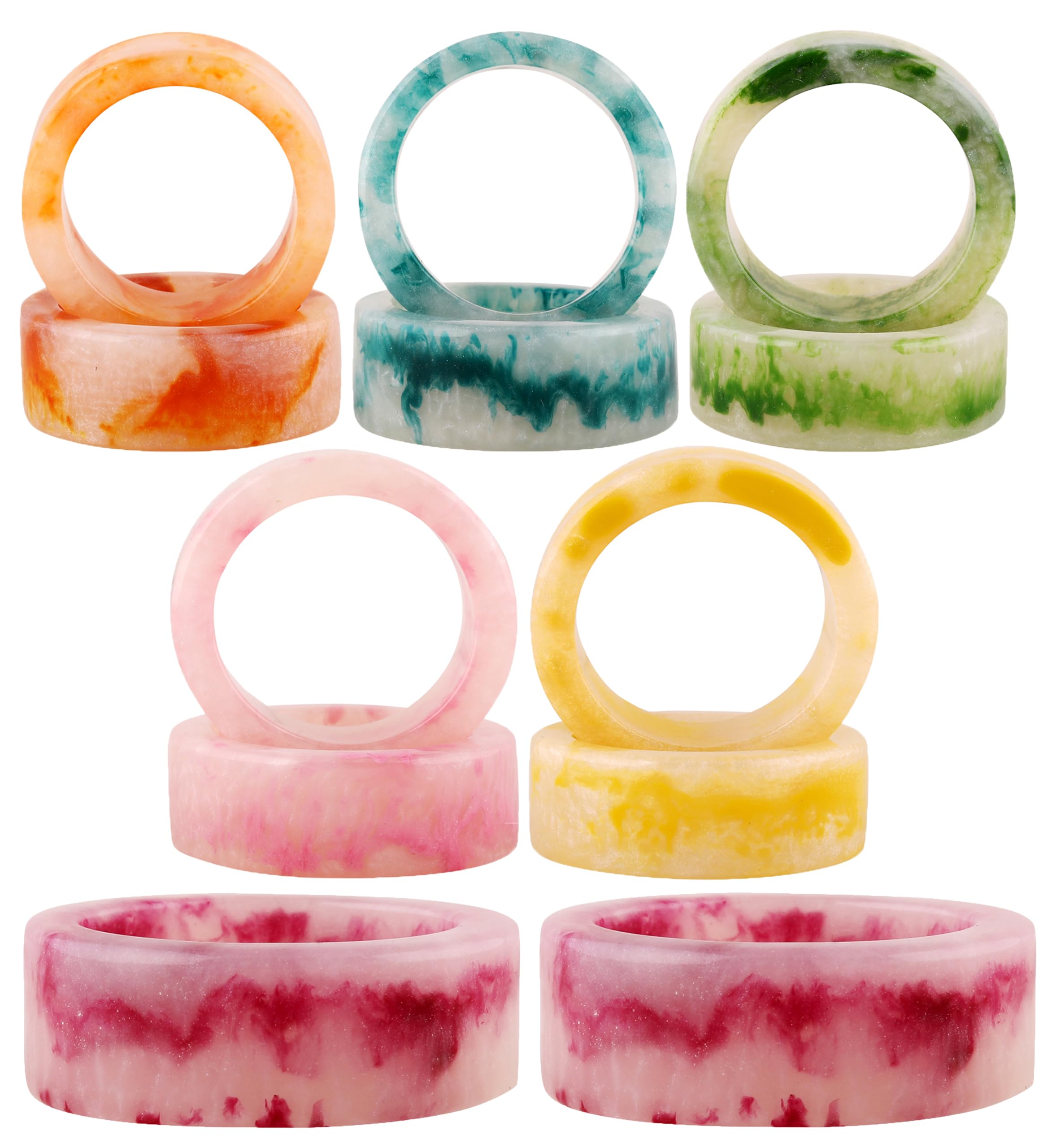 Amazon.com: Napkin Rings Set of 12, Pastel Napkin Holders, Napkin Rings ...