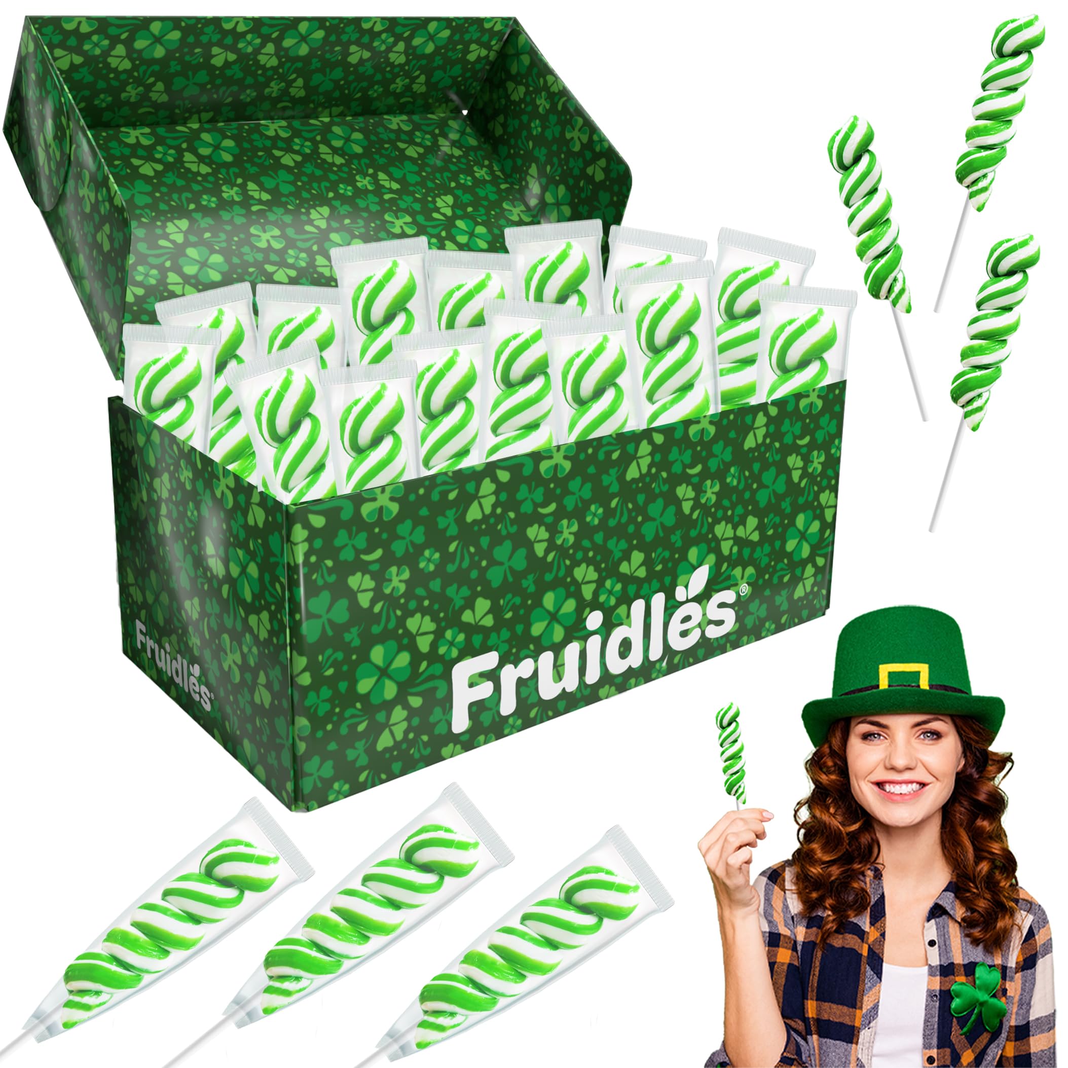Amazon.com : Fruidles St. Patrick's Day Twist Lollipops, Party Favor ...