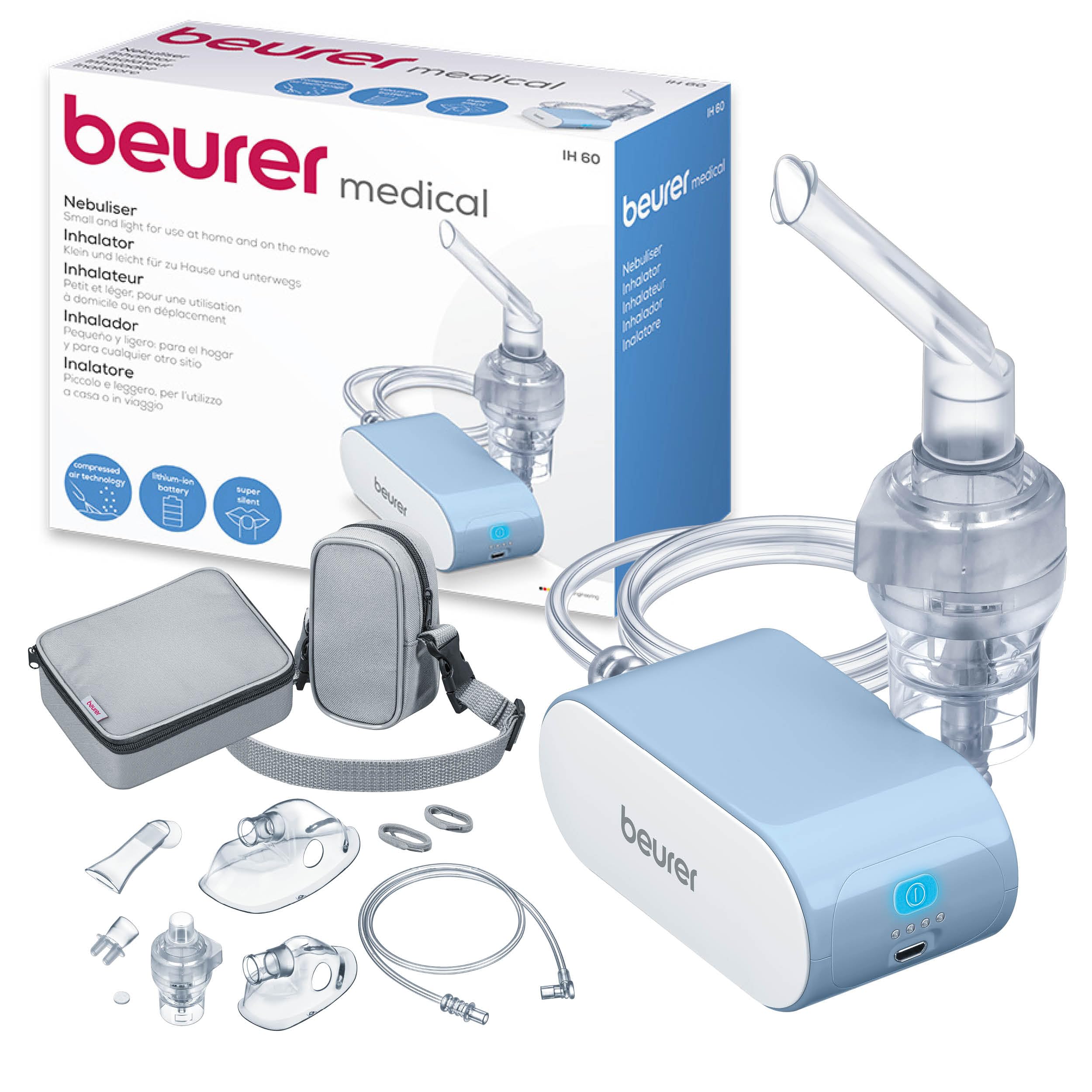 Beurer IH60UK Portable Nebuliser - Relief from colds, asthma, and ...
