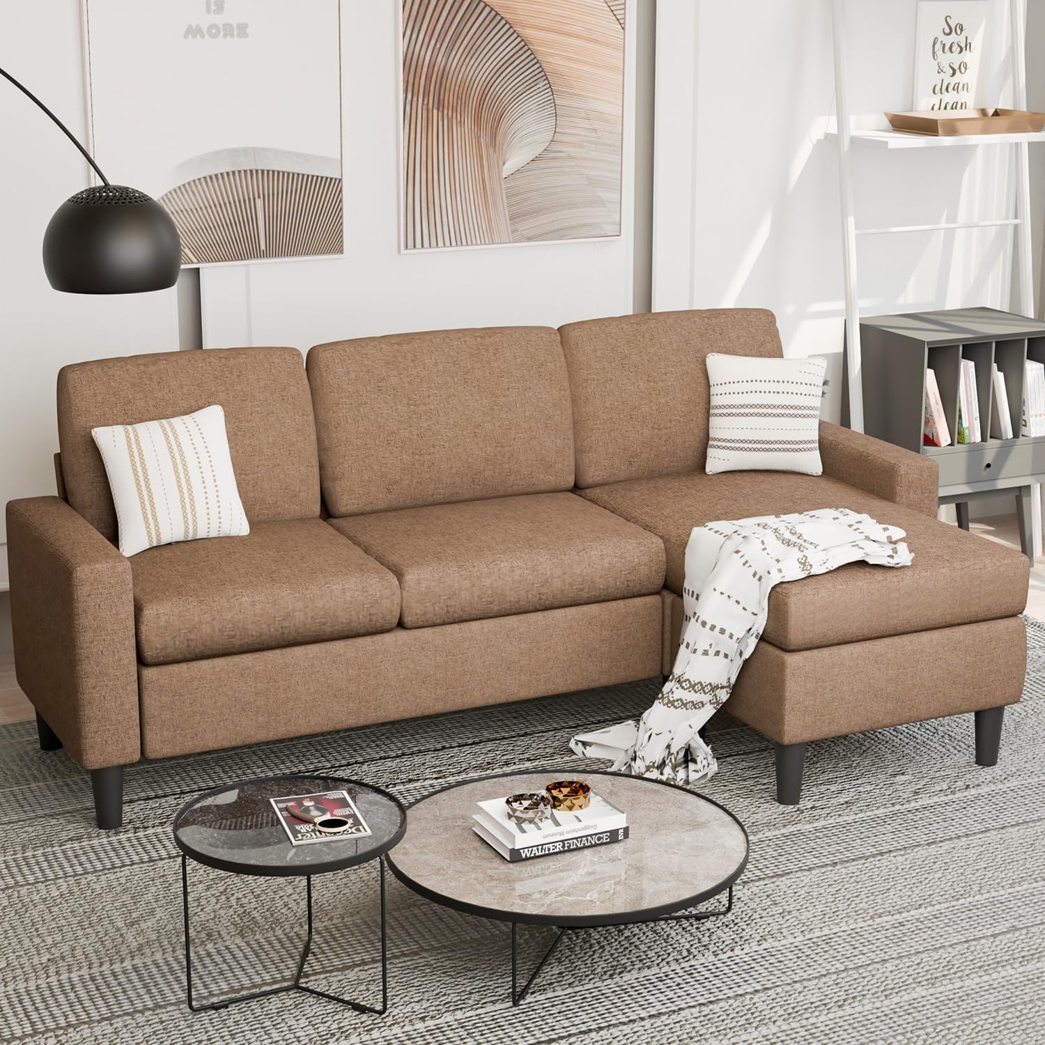 Amazon.com: Daisybreath L-Shaped Convertible Sofa4 Seat Sectional Couch ...