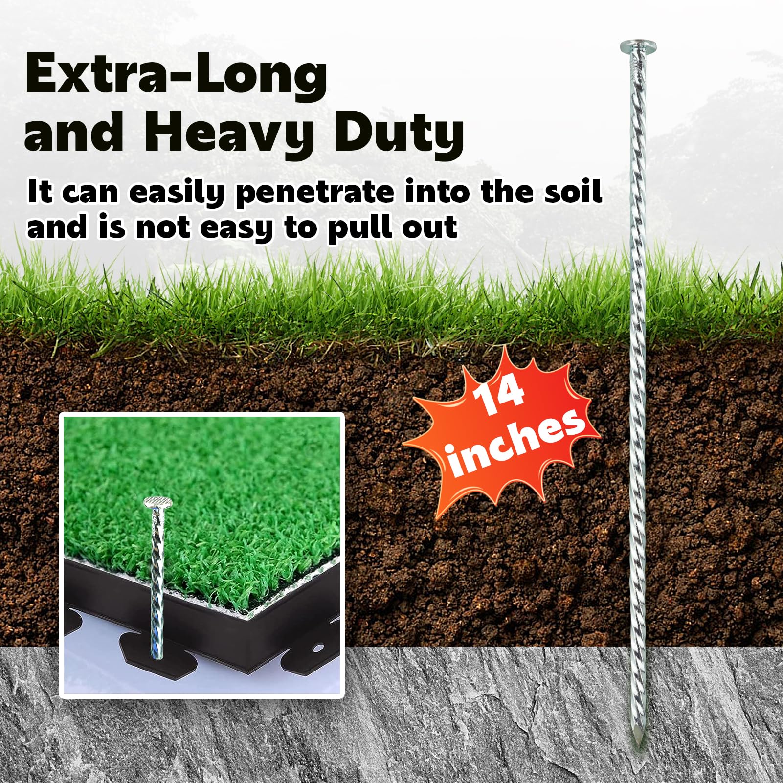 Snapklik.com : EISENSP Extra-Long 14 Inch Spiral Landscape Stakes ...