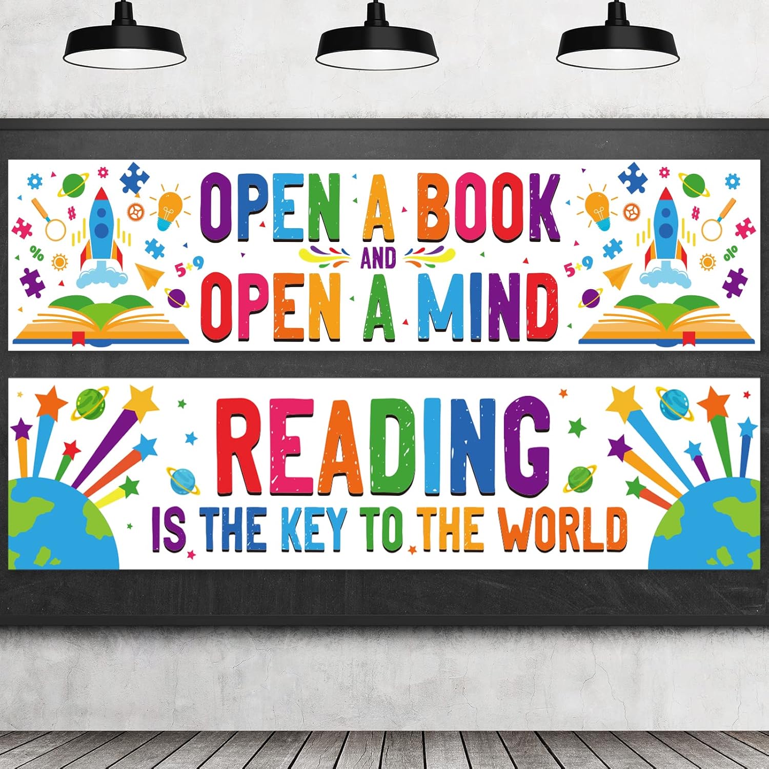 Amazon.com: Classroom Decorations Reading Banner and Poster for ...
