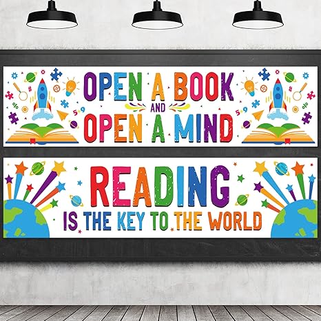Amazon.com: Classroom Decorations Reading Banner and Poster for ...
