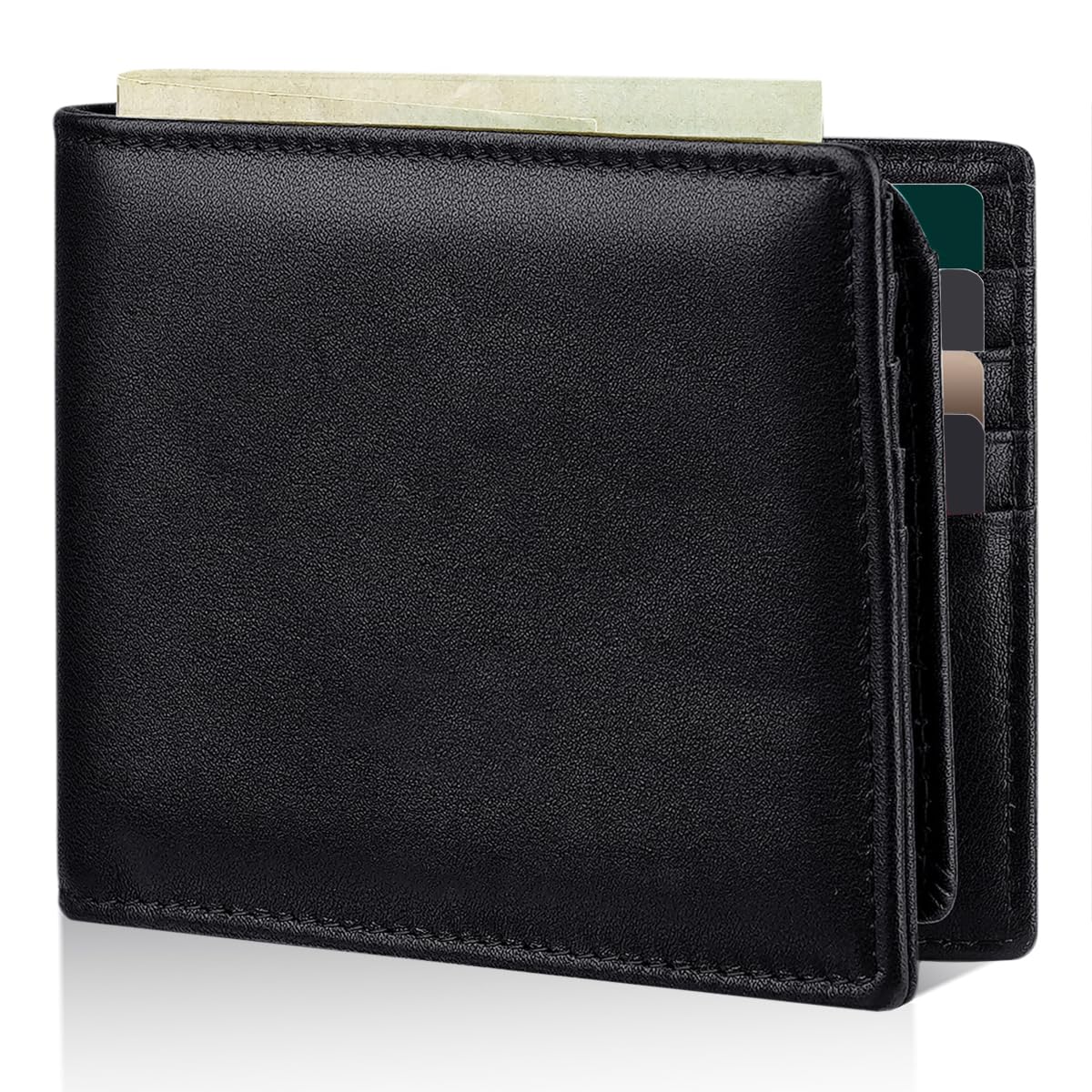 Amazon.com: Artpaxy Mens Wallet Genuine Leather Bifold RFID Blocking ...