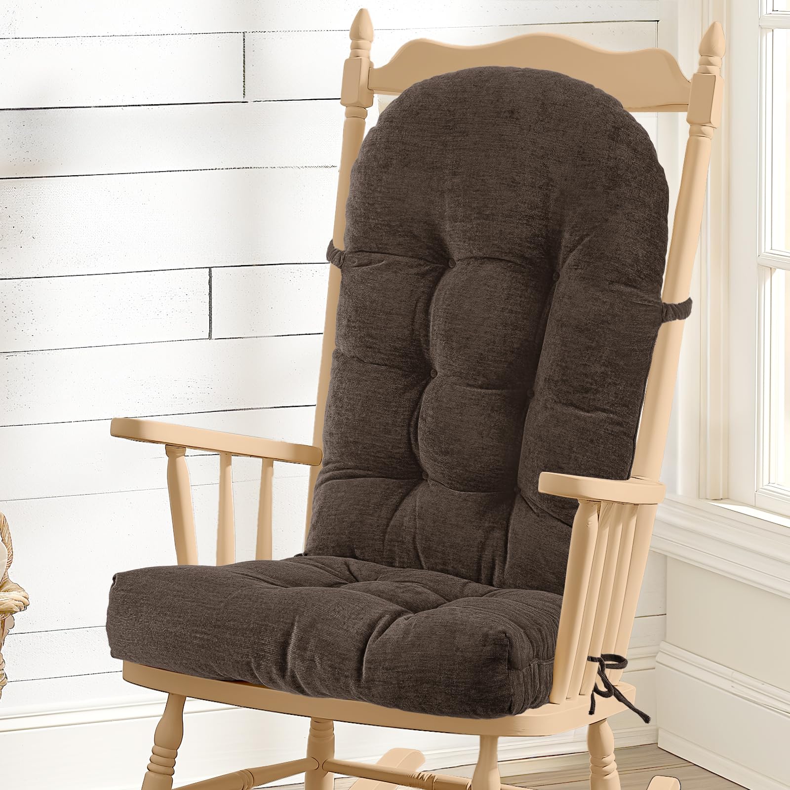 Amazon.com: ROFIEJOX Rocking Chair Cushion - Chenille Fabric, High ...