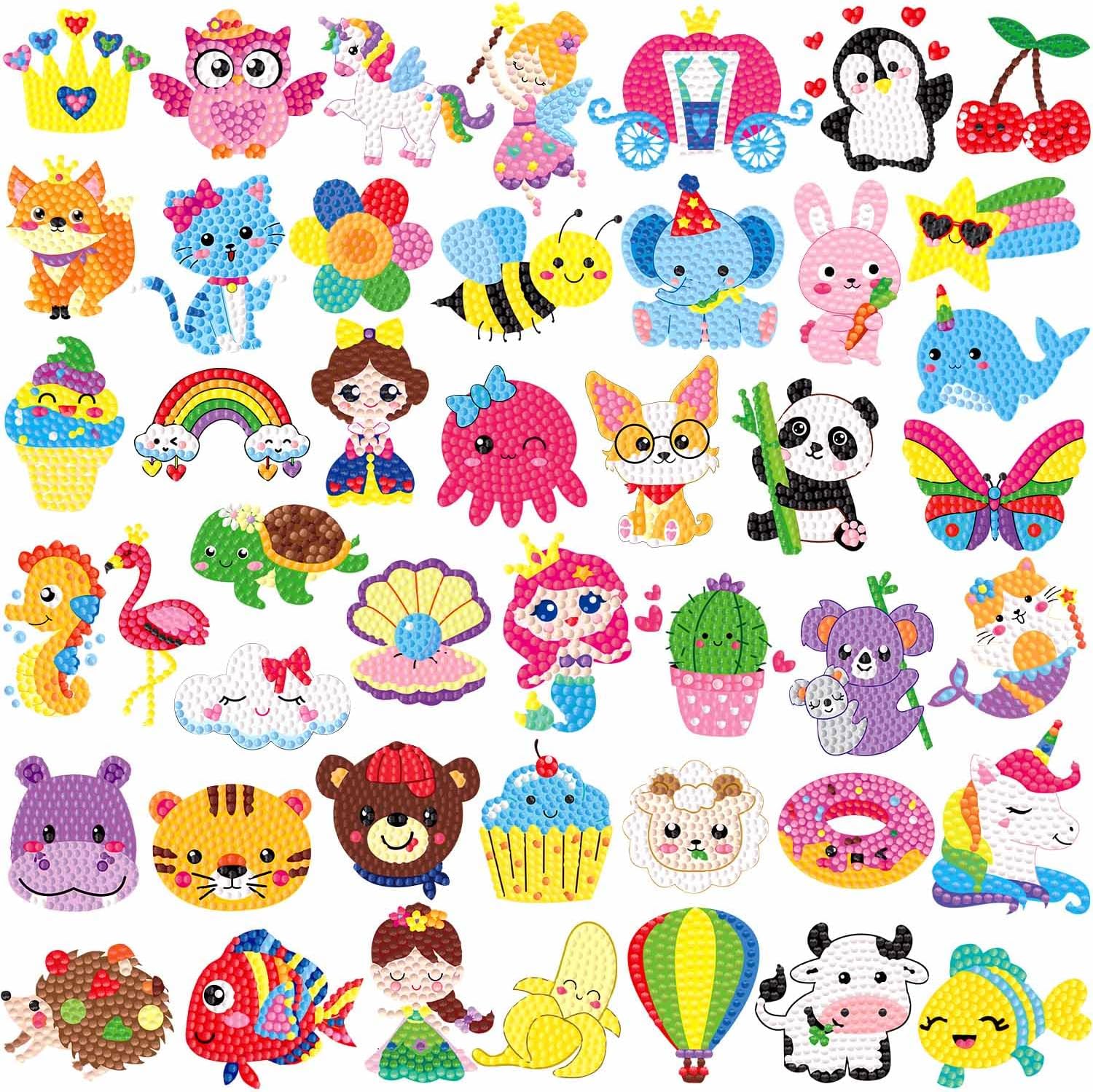 Amazon.com: MDCGFOD 5D Diamond Art Stickers for Kids Kits by Numbers ...