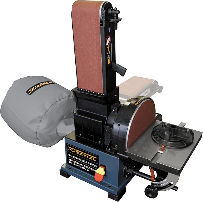 POWERTEC BD4800 Woodworking Belt Disc Sander Machine w/ Built-In Dust ...