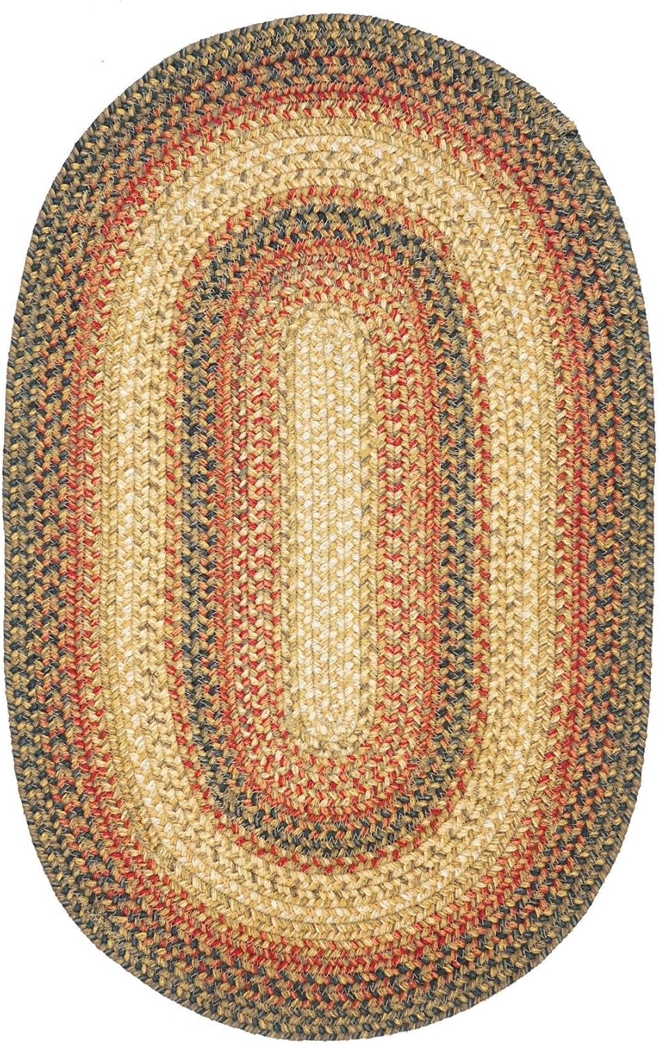 Amazon.com: Homespice Russett 20x30 Oval Braided Rug, Brown, Rustic ...