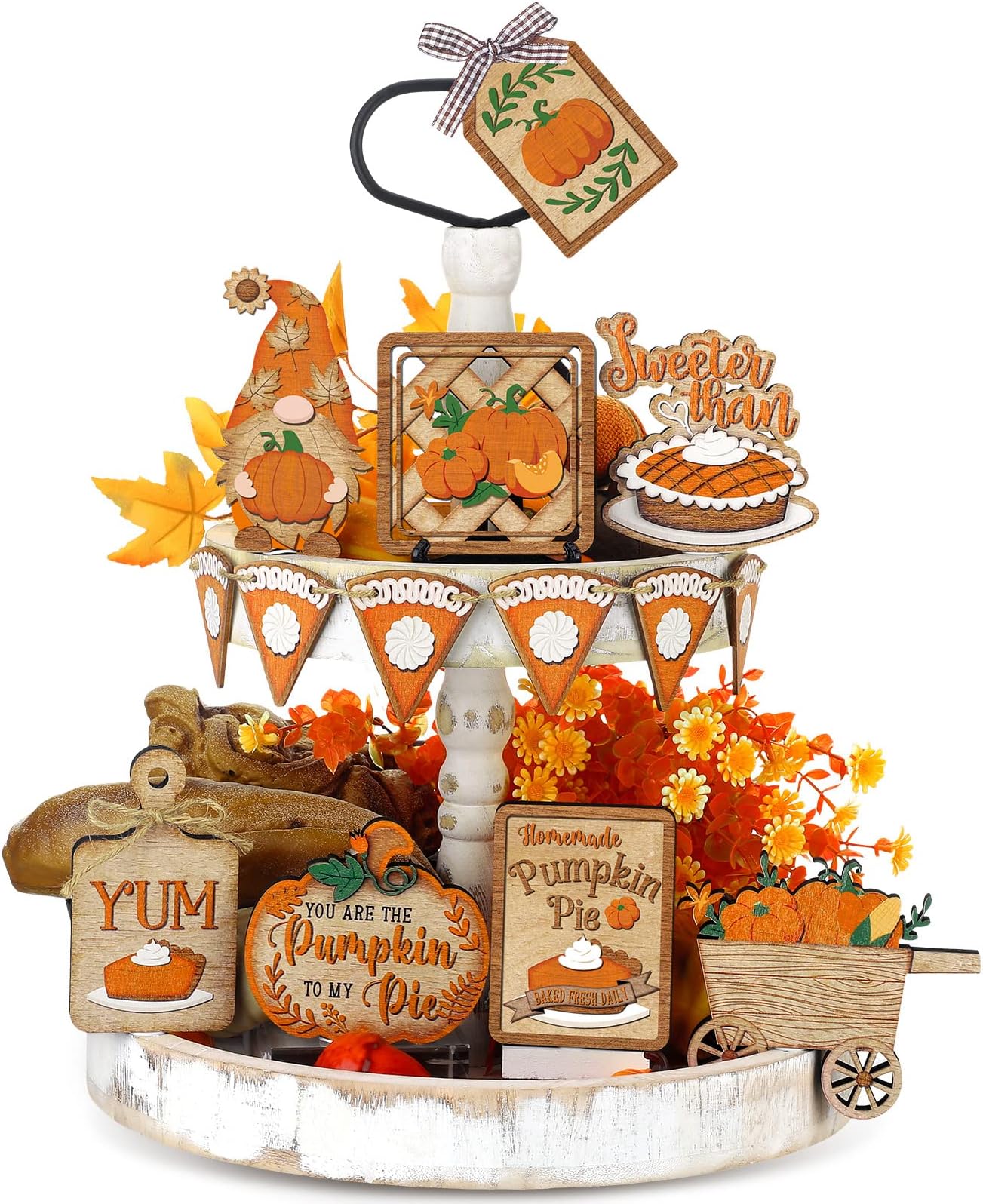 Amazon.com: 4 Pieces Fall Decorations for Home Mini Fall Tiered Tray ...