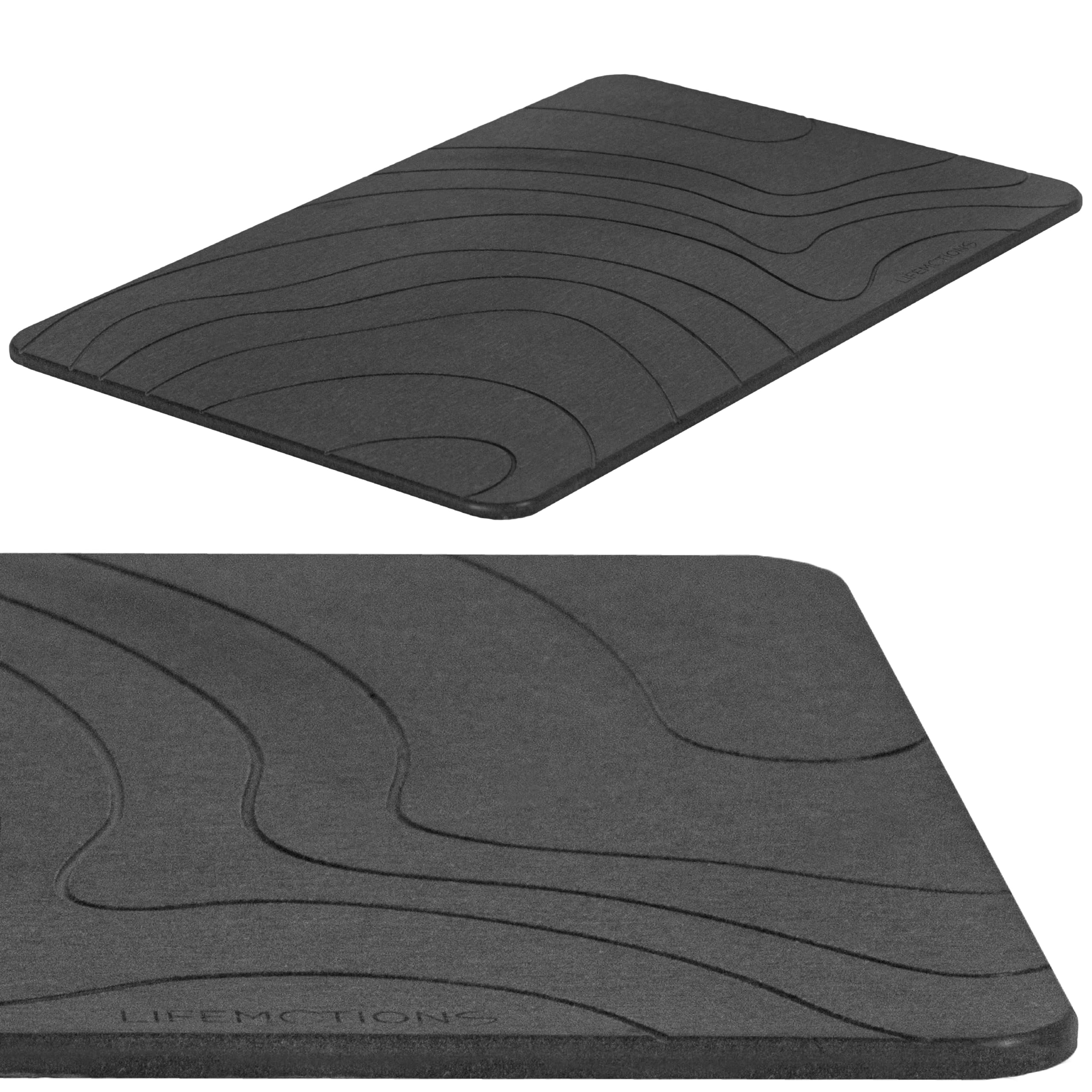 Amazon.com: Premium Stone Bath Mat - Double Sided, Non-Slip Fast-Drying ...
