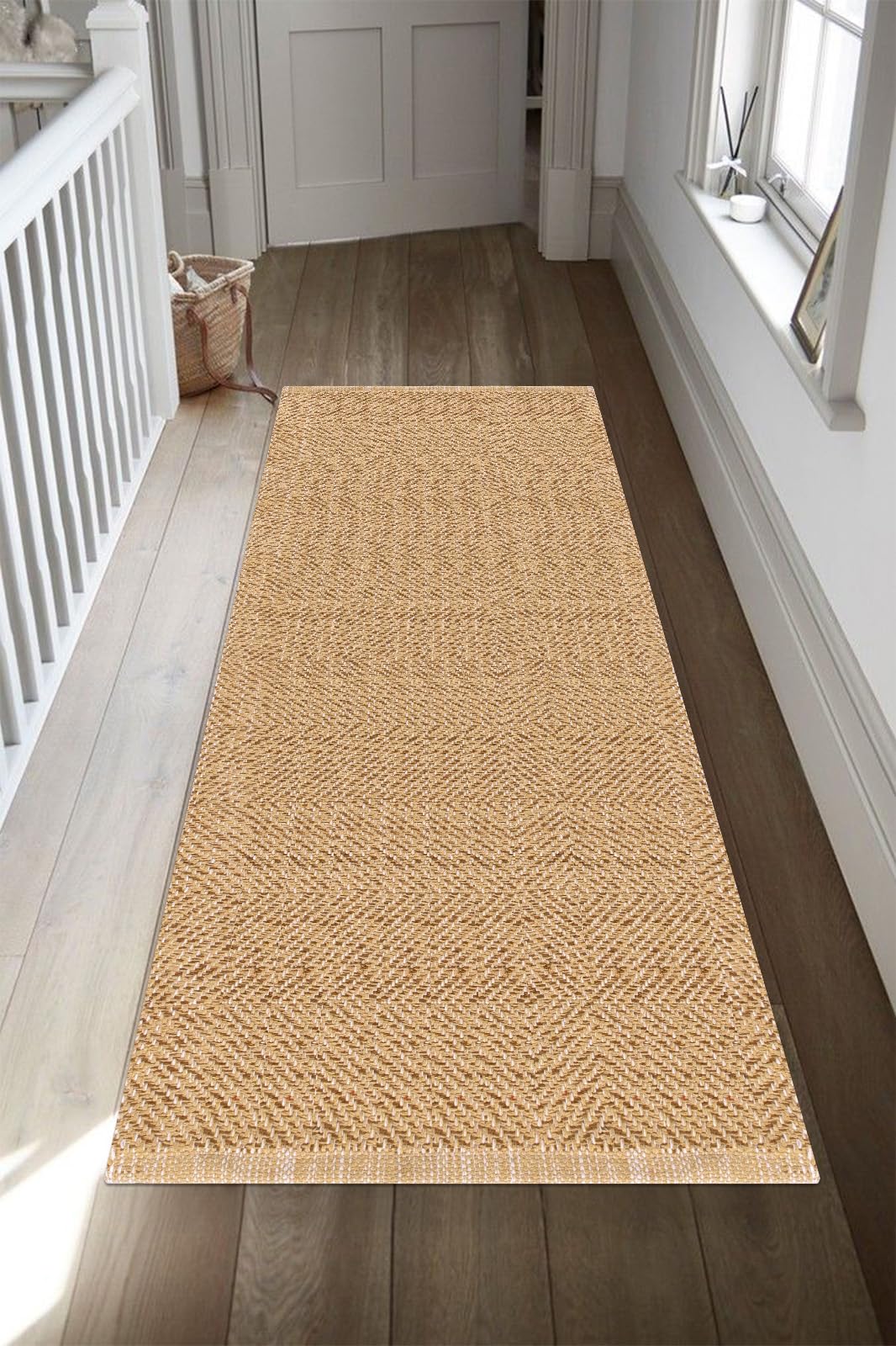 Amazon.com: Boho Washable Runner Rug 2'x 5',Khaki Brown Reversible ...