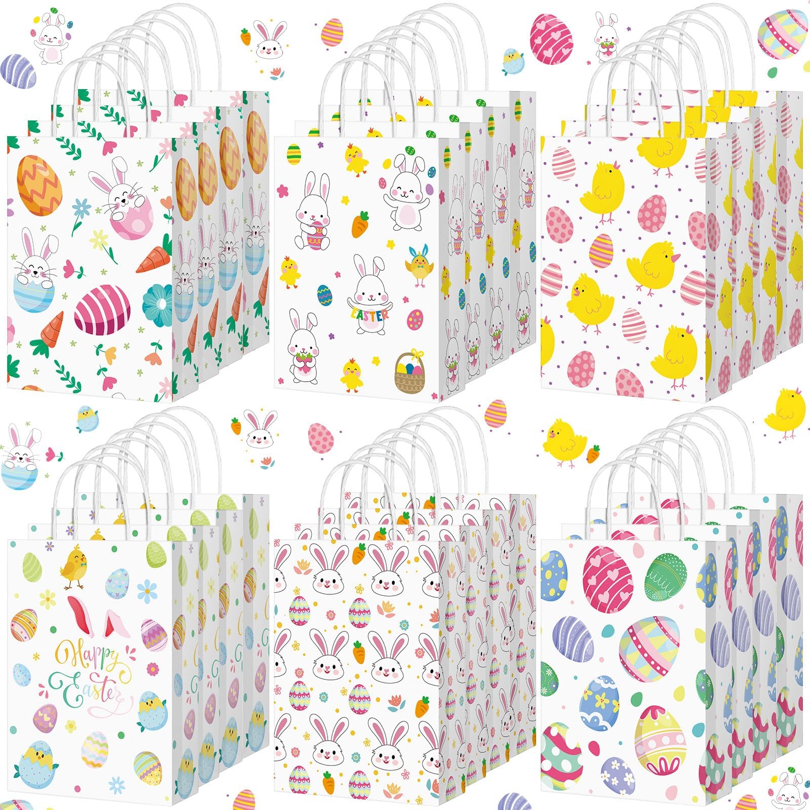 Amazon.com: Capoda 30 Pcs Easter Gift Bags with 30 Pcs Tissue Paper ...