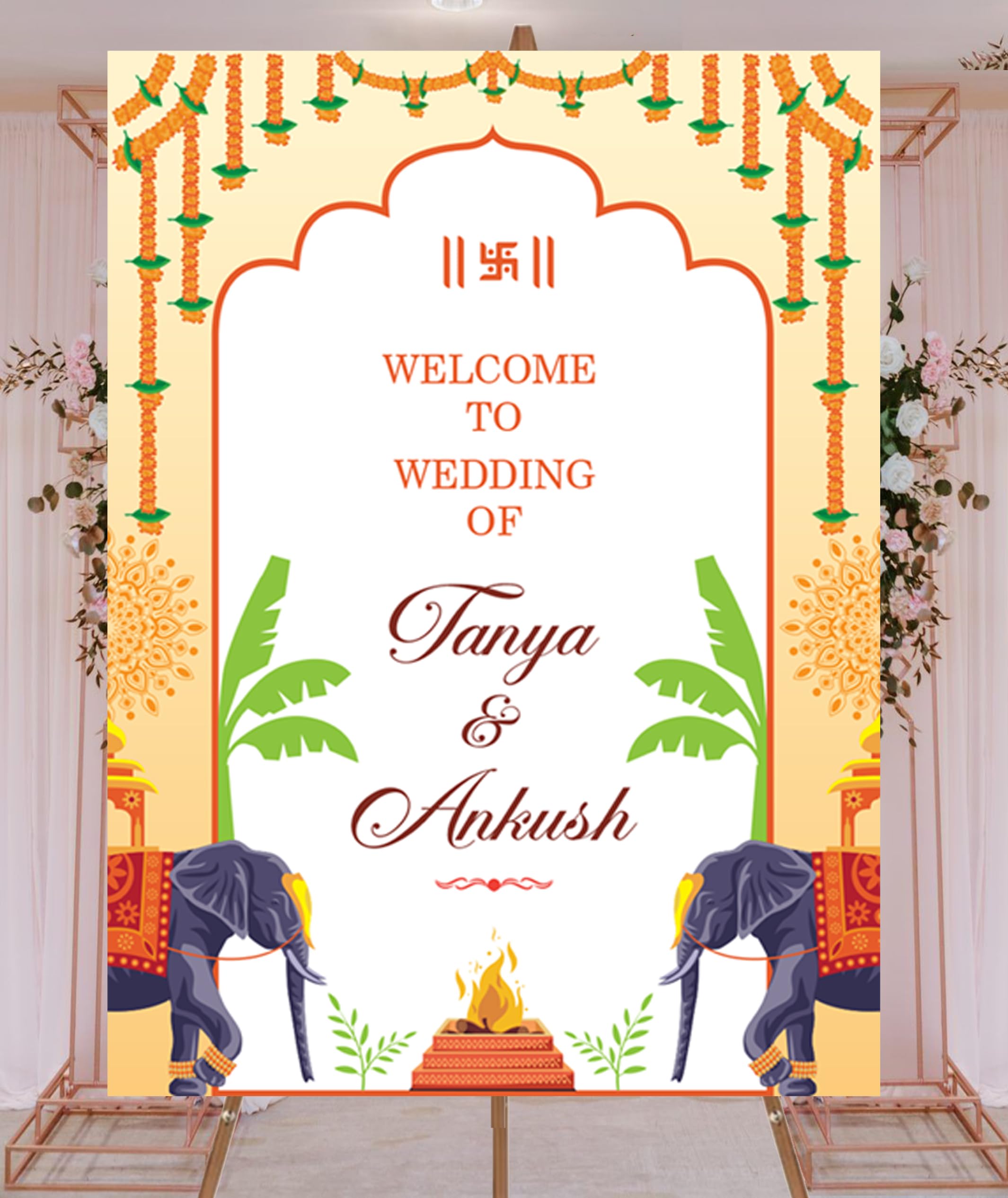 Indian Wedding Welcome Banner Indian Wedding Welcome Signboard Poster