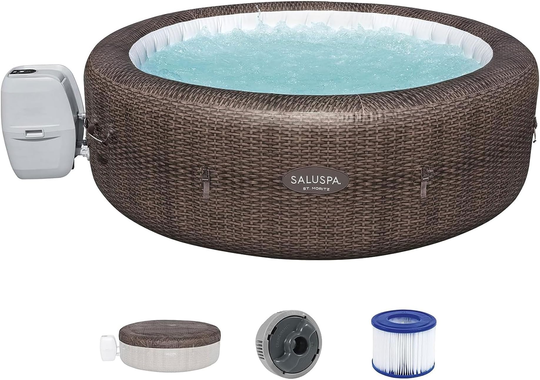 Amazon.com : Bestway SaluSpa Hawaii AirJet 4 to 6 Person Inflatable Hot Tub Square Portable ...