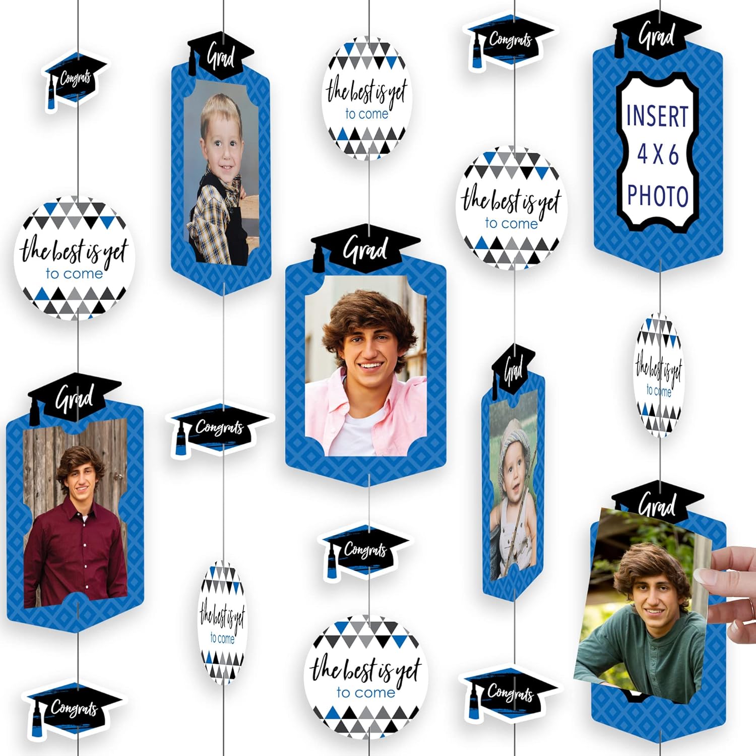 Amazon.com: Big Dot of Happiness Blue Graduation Party Vertical Photo ...