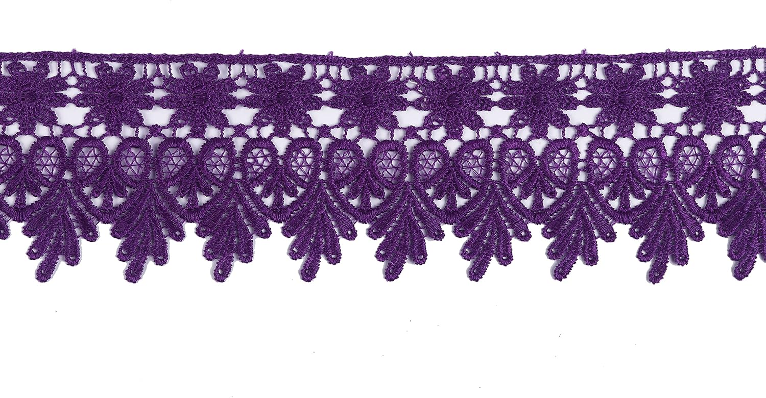 Amazon.com: YYCRAFT 5 Yards Purple Lace Edge Trim Wedding Applique DIY ...