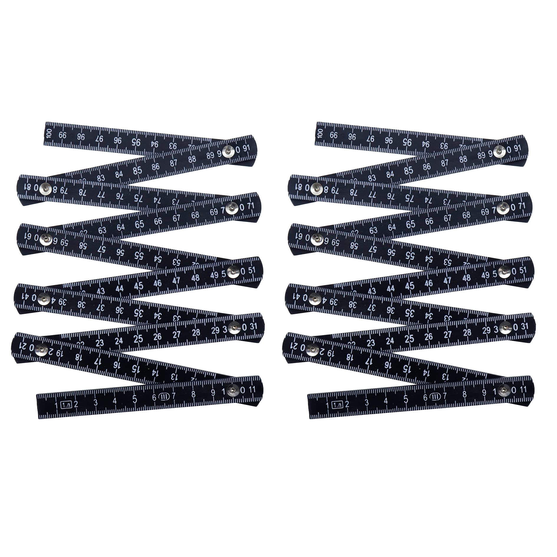 Faotup 2PCS Black 1 Meter ABS Folding Ruler with Sliding Extension,Mini ...