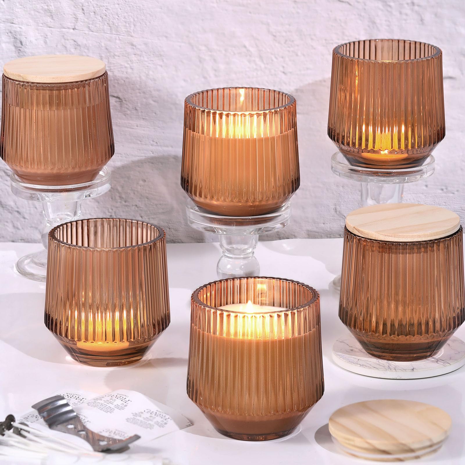 Amazon.com: simeitol 13 OZ Candle Jars for Making Candles - 6 Pack ...