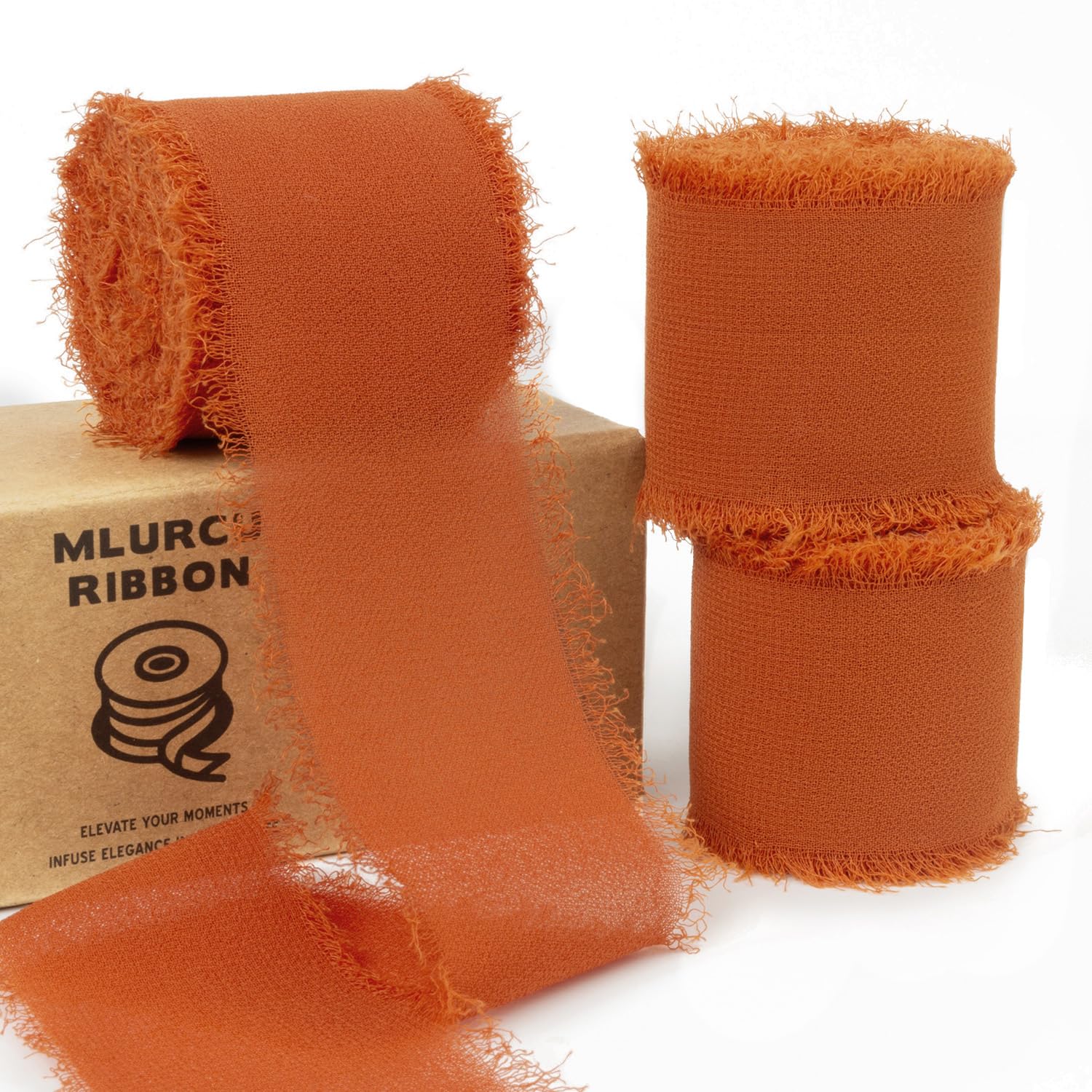 Amazon.com: Mlurcu Burnt Orange Chiffon Ribbon 1-1/2 Inch x 21Yards ...