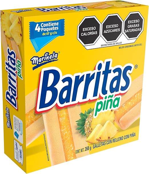 Marinela Barritas de Piña, 4 piezas, 268g, 268 gramo, 1 : Amazon.com.mx: Alimentos y Bebidas