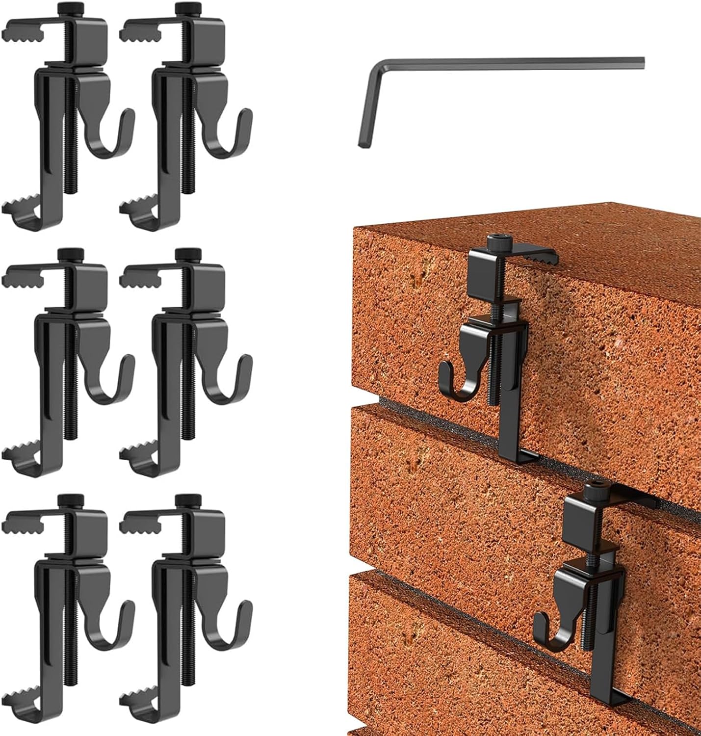 6Pcs Stainless Steel Brick Hooks, Brick Clips, No-Drill brick Hangers ...