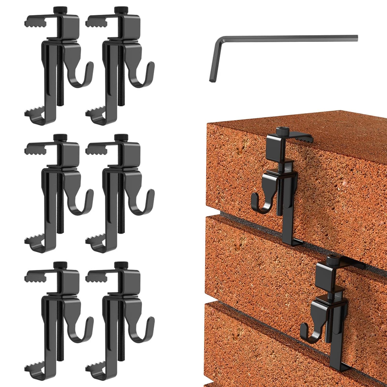6Pcs Stainless Steel Brick Hooks, Brick Clips, No-Drill brick Hangers ...