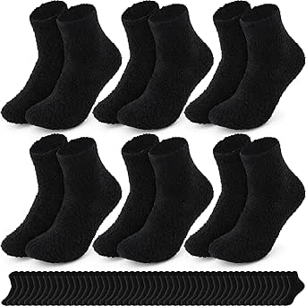 Taiyin 50 Pairs Bulk Fuzzy Socks Women Fluffy Winter Warm Slipper ...