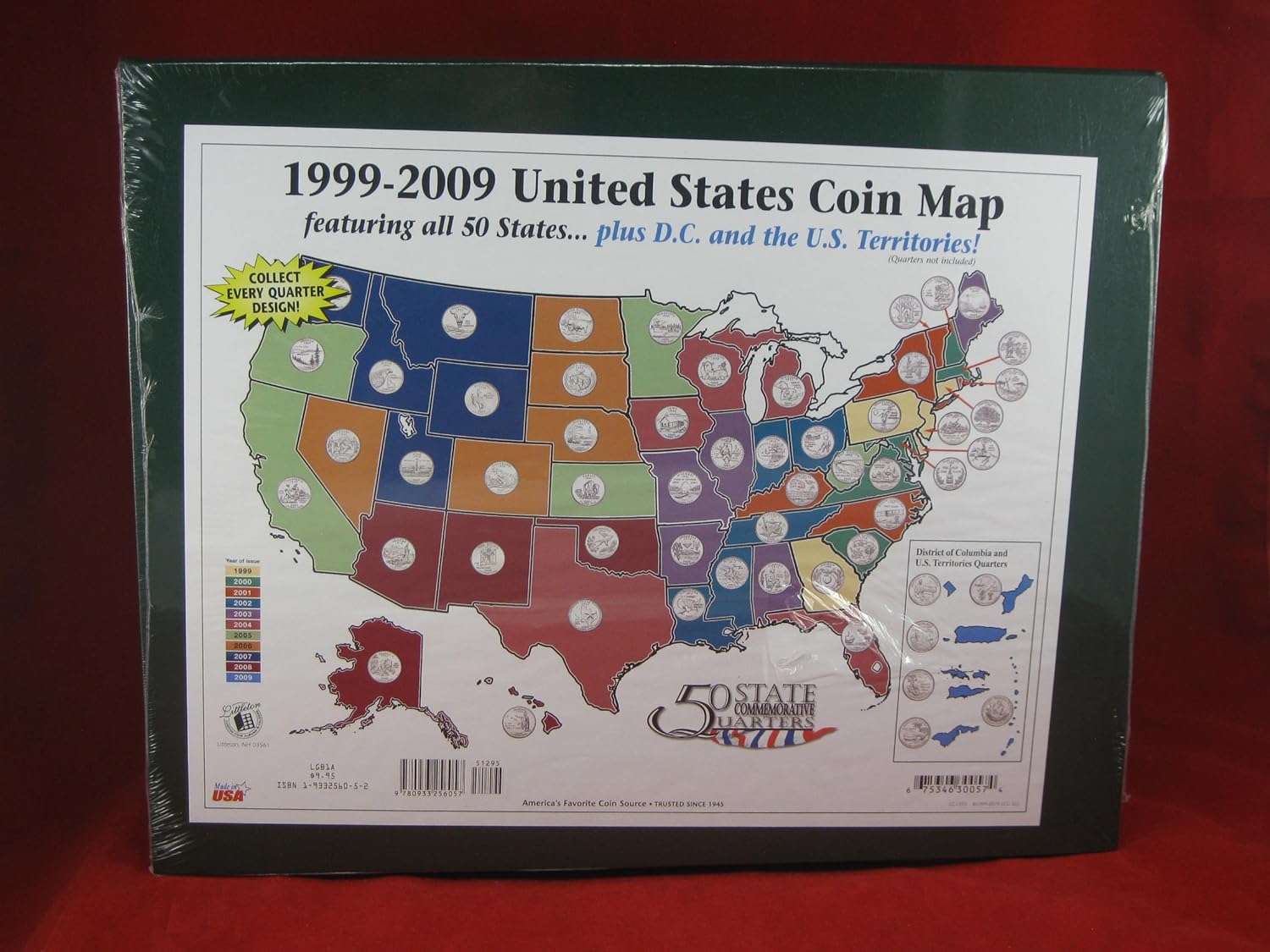 Littleton 50 State Quarter Display Map Folder : Buy Online at Best ...