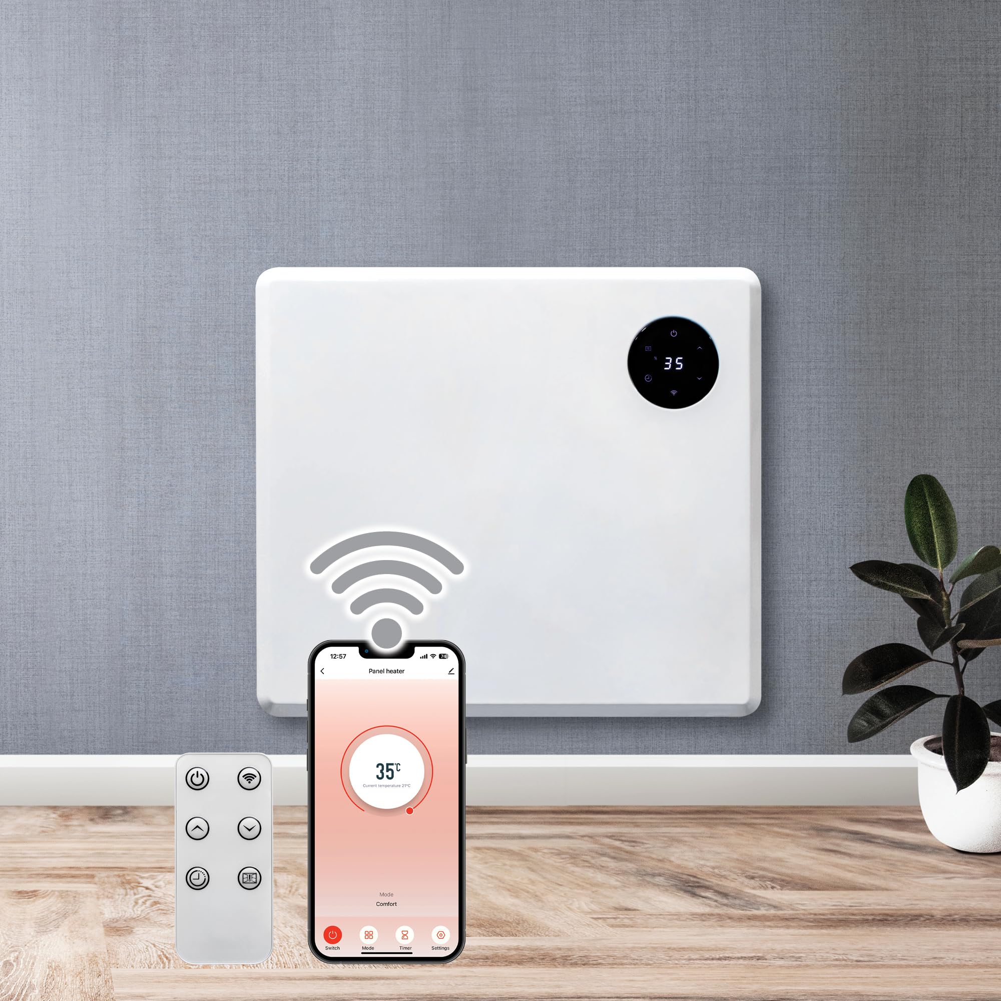 Electric Wall Heater Thermostat Control 24kW 3 Zone Industrial Heater