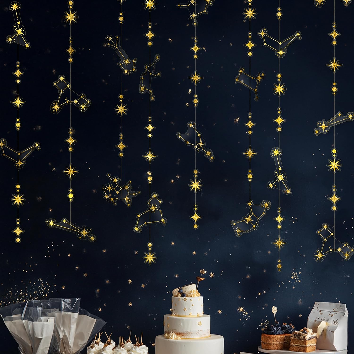 Amazon.com: Cheerland Glitter Celestial Party Decorations Constellation ...