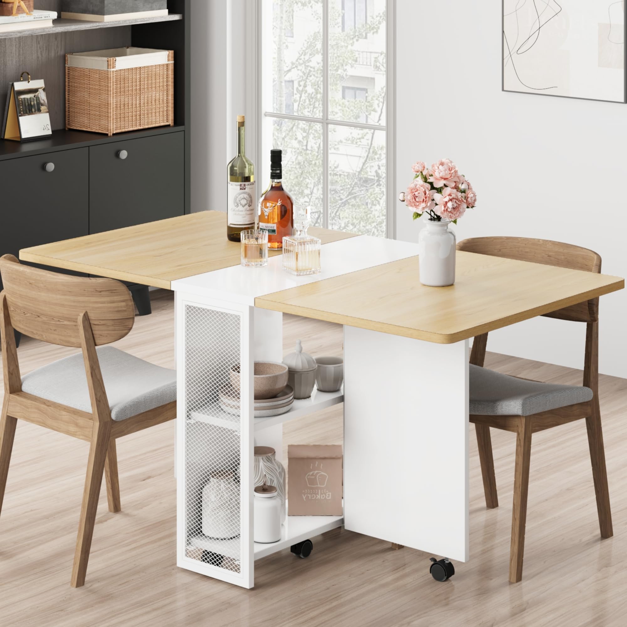 Amazon.com: Alkmaar Dining Folding Dinning Table, 50" D x 31.4" W x 29. ...