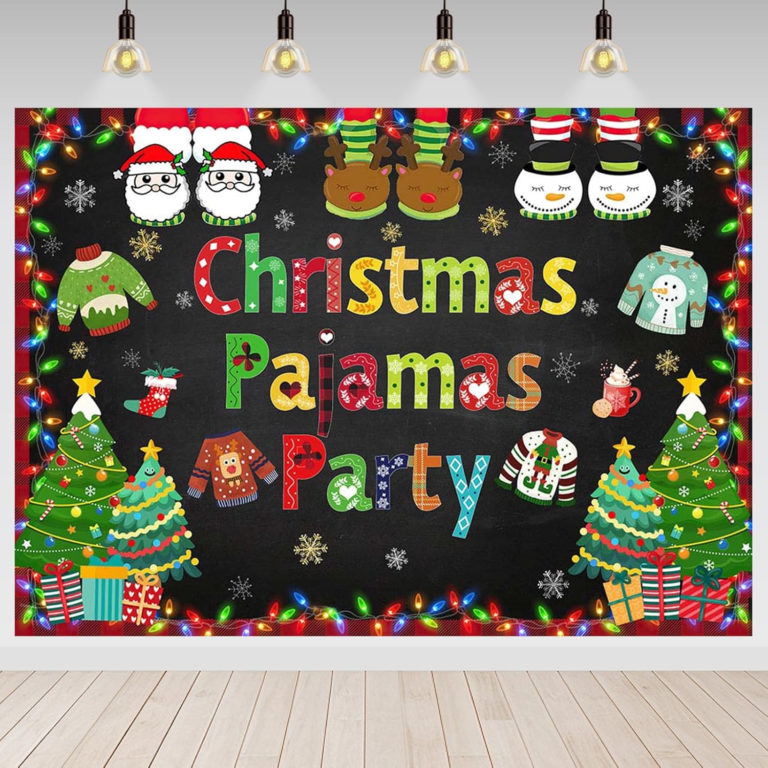 Amazon.com : Avezano Christmas Pajamas Backdrop Pajama Party Backdrops ...
