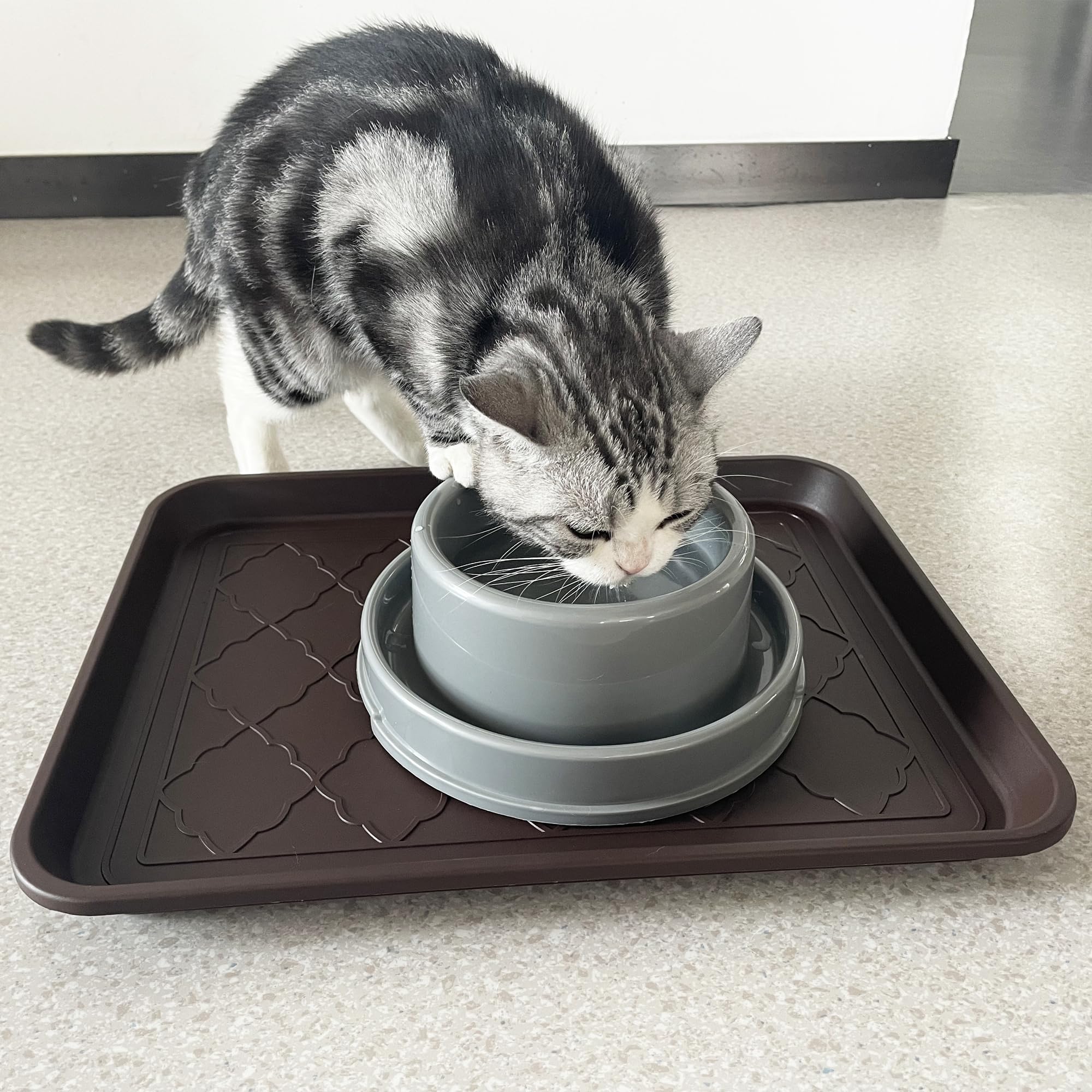 PetLike Boot Tray for Entryway Indoor, Pet Food Mat Tray, 16.7 x 12.8 ...