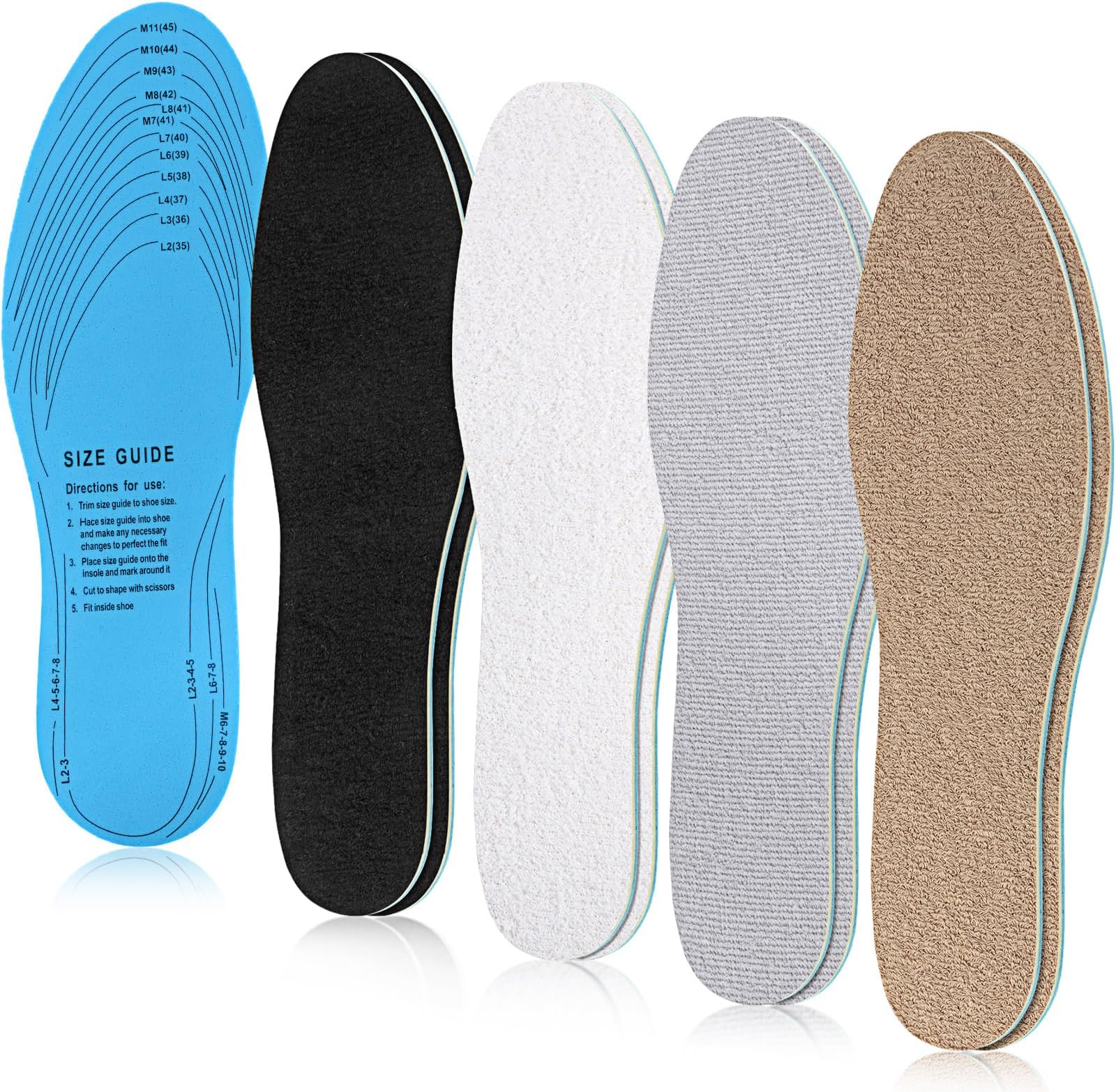 Amazon.com: Cozypower 12 Pairs Anti Odor Control Shoe Insoles Sweat ...