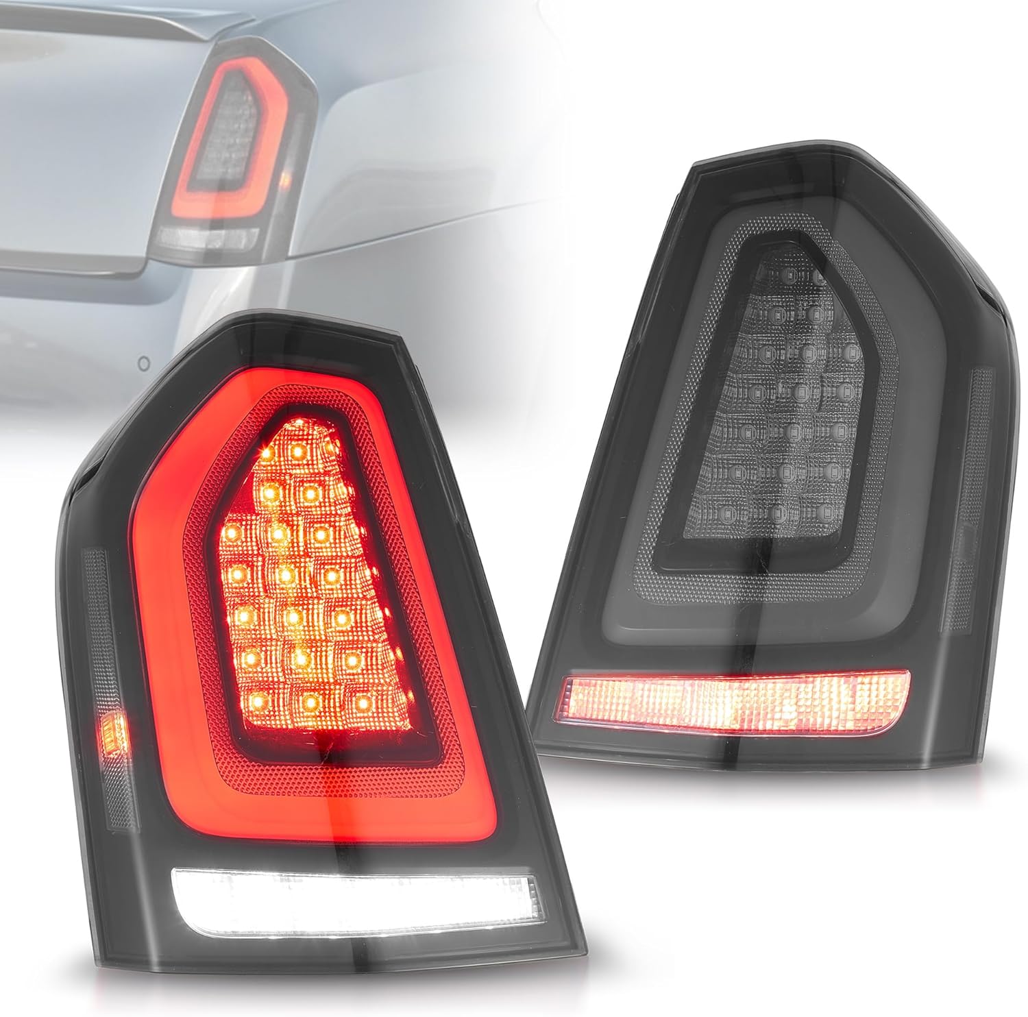 Amazon.com: VLAND LED Tail Lights For 2011-2014 Chrysler 300 with ...