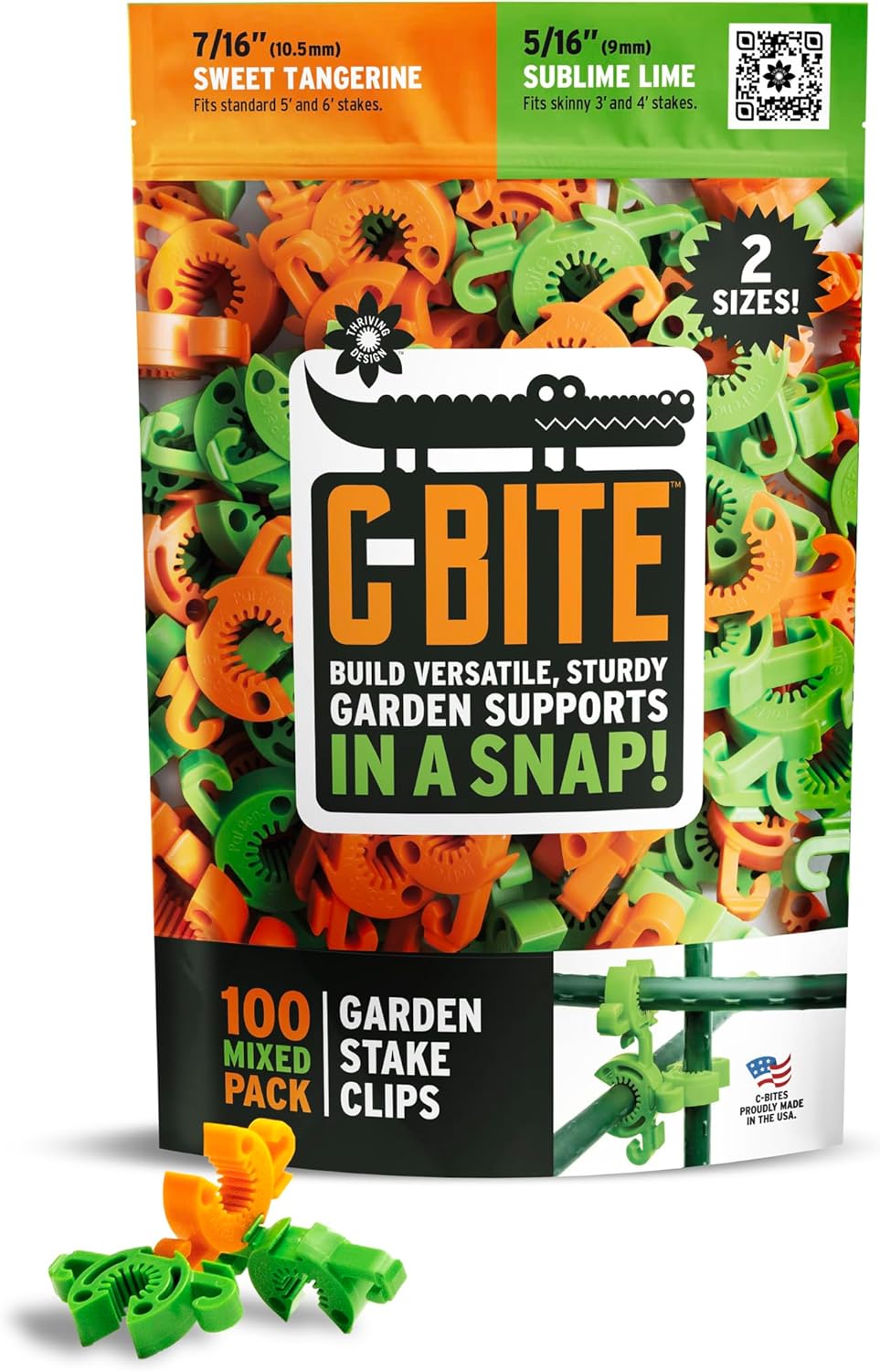 Amazon.com : C-Bite Plant Support Clips for Trellis, Garden Stakes ...