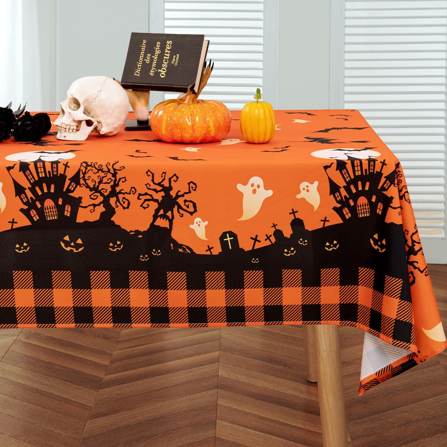 Amazon.com: MikiUp Halloween Tablecloth, Castle Ghost Decorative ...
