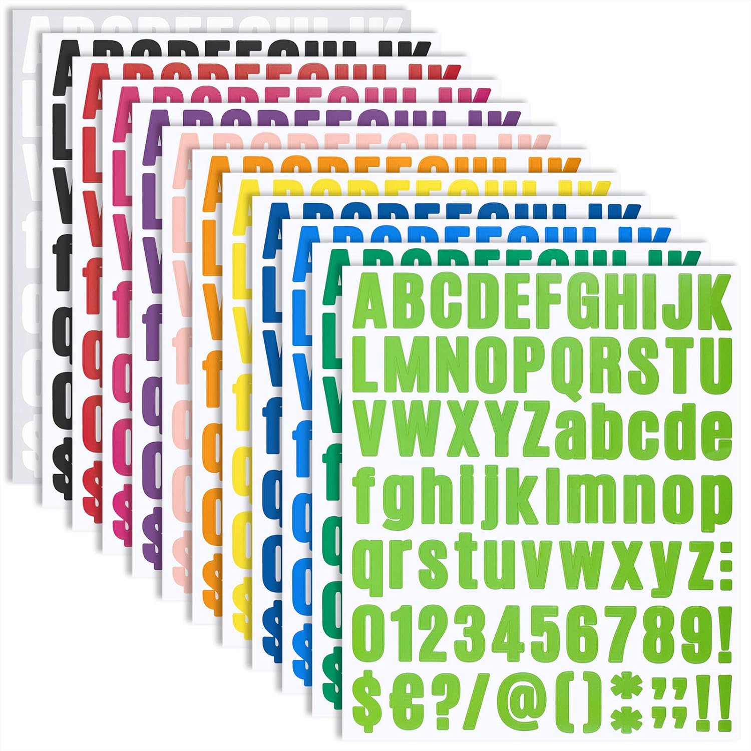 1440 Pcs Vinyl Letter Number Stickers 18 Sheets DIY Crafts 1440 Pcs ...