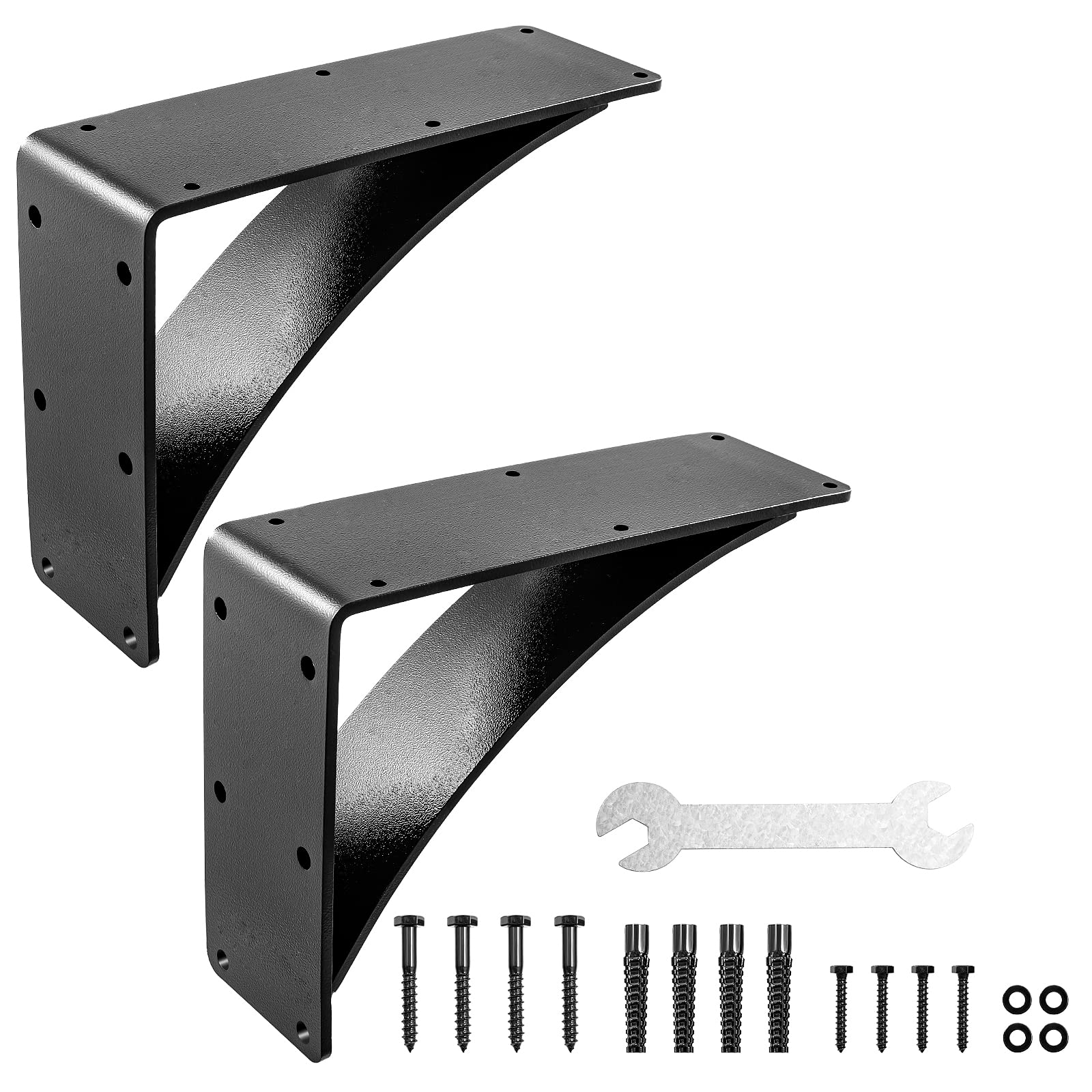 Snapklik.com : FMhotu Heavy Duty Steel Shelf Brackets 9"x12"x4" Steel ...